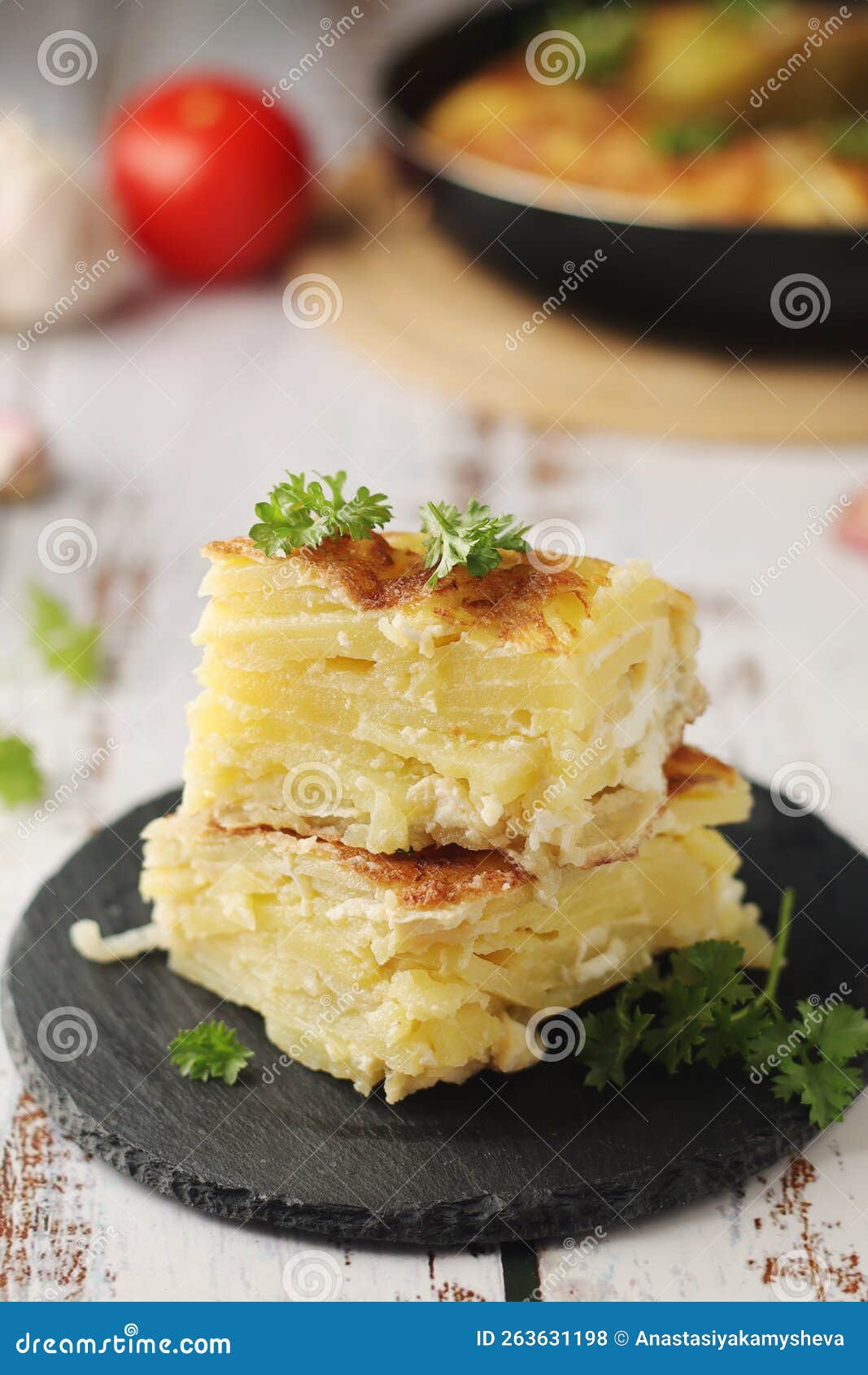 Traditional Spanish Dish Tortilla on the Table Stock Photo - Image of ...