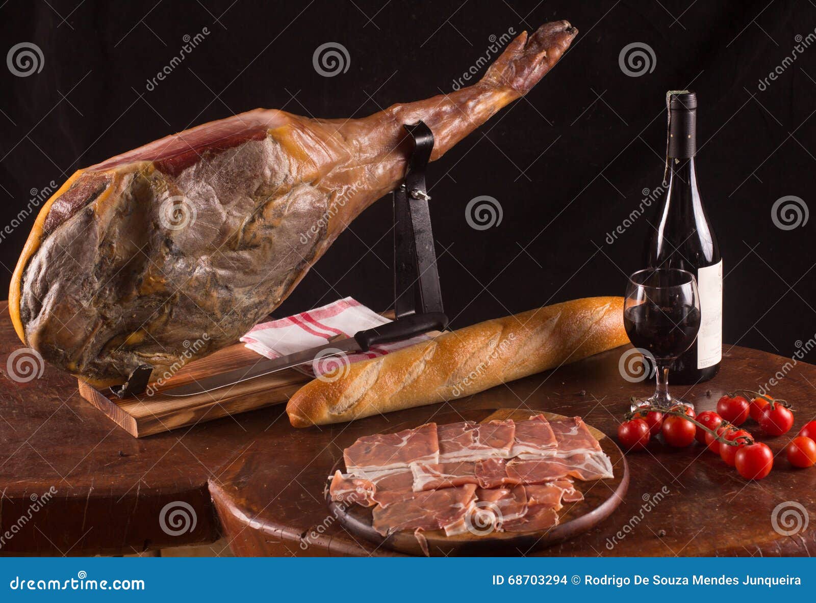 Traditional Spanish Jamon stock photo. Image of hamon - 68703294