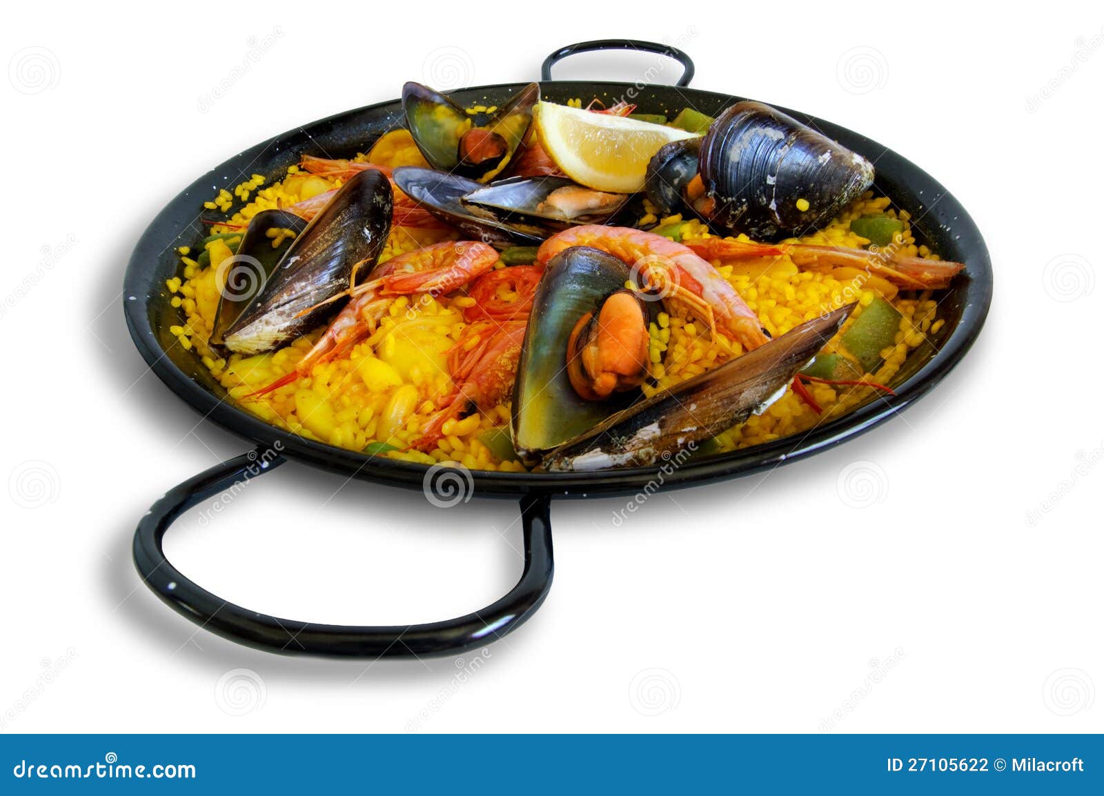 Traditional Spanish Plate: Paella Valenciana Stock Photo - Image of ...