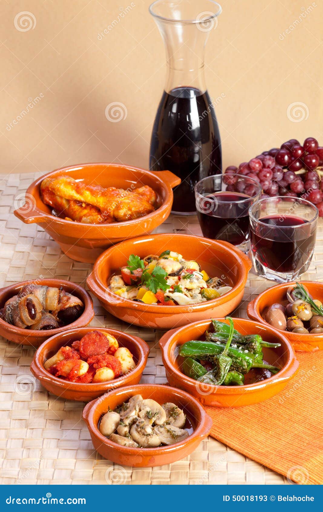 Traditional spanish tapas. stock image. Image of pimento - 50018193