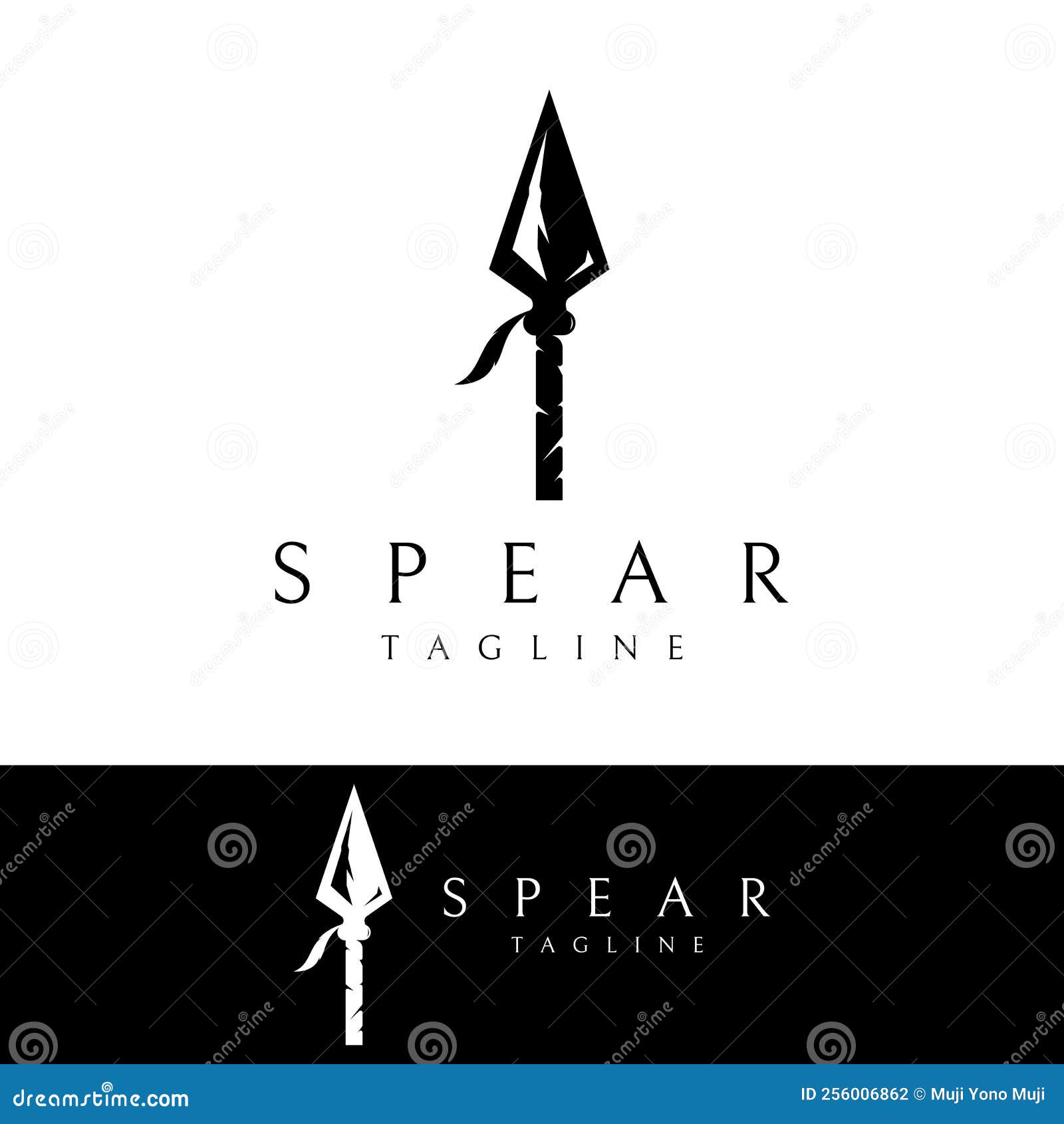 Traditional Spear Head and Spear Head Logo Template Design for Hunting ...