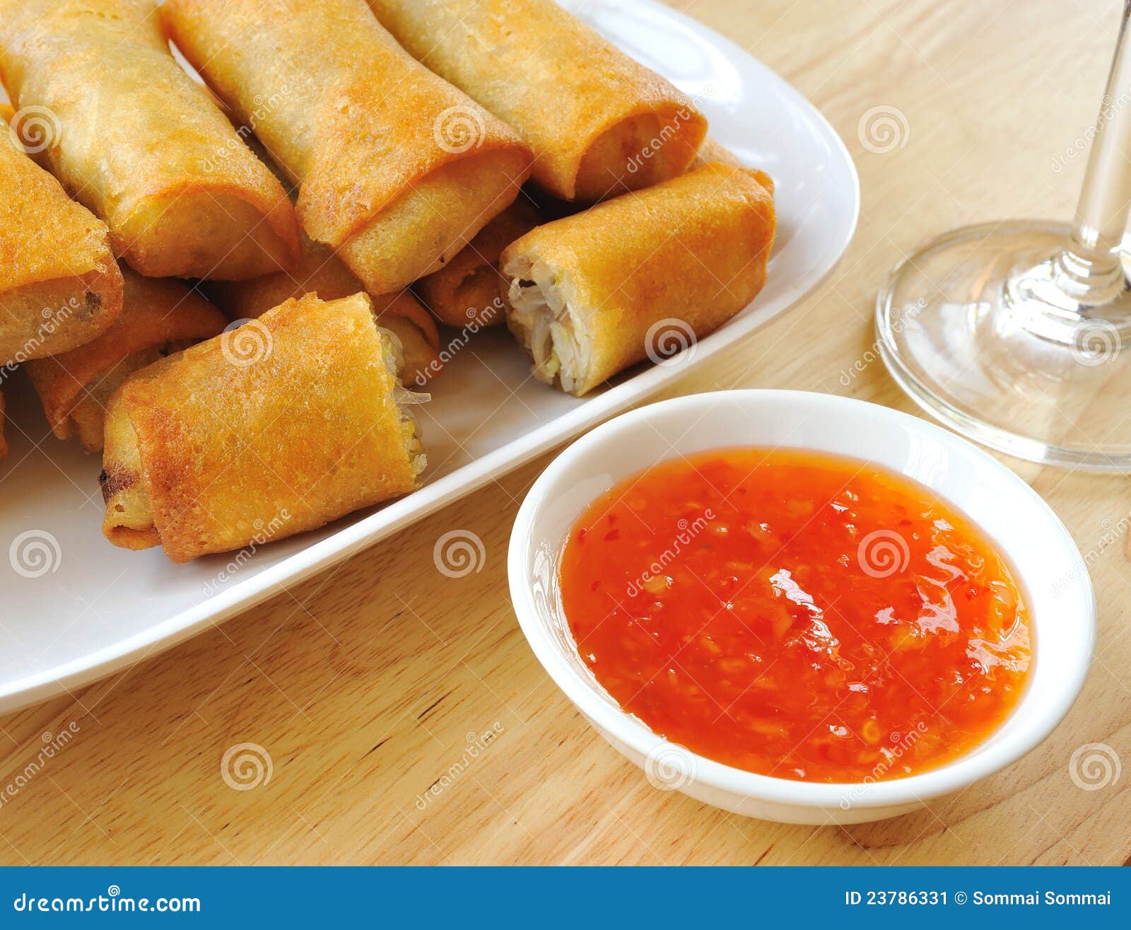 Traditional Spring Rolls Food Stock Image - Image of side, chinese ...