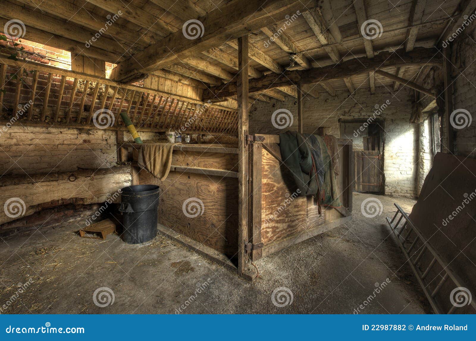 Old, Traditional Stable Cowshed For Cows And Horses. Farm Building ...