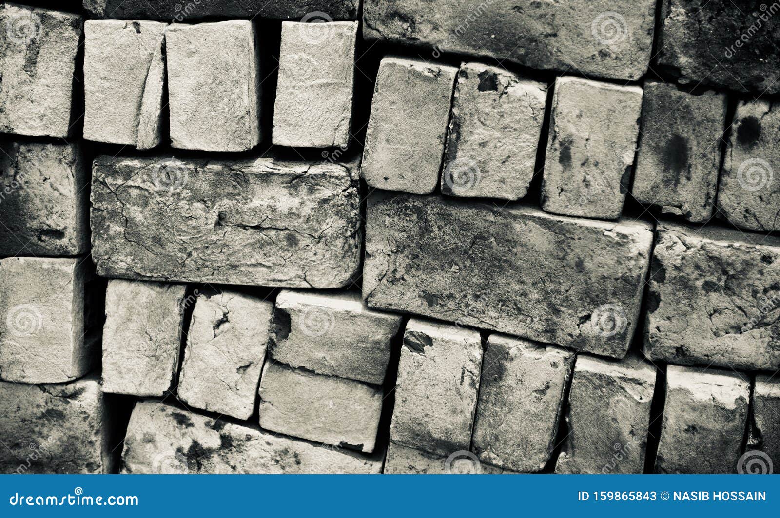 Traditional Stack of Bricks Black and White Photo Stock Image - Image ...