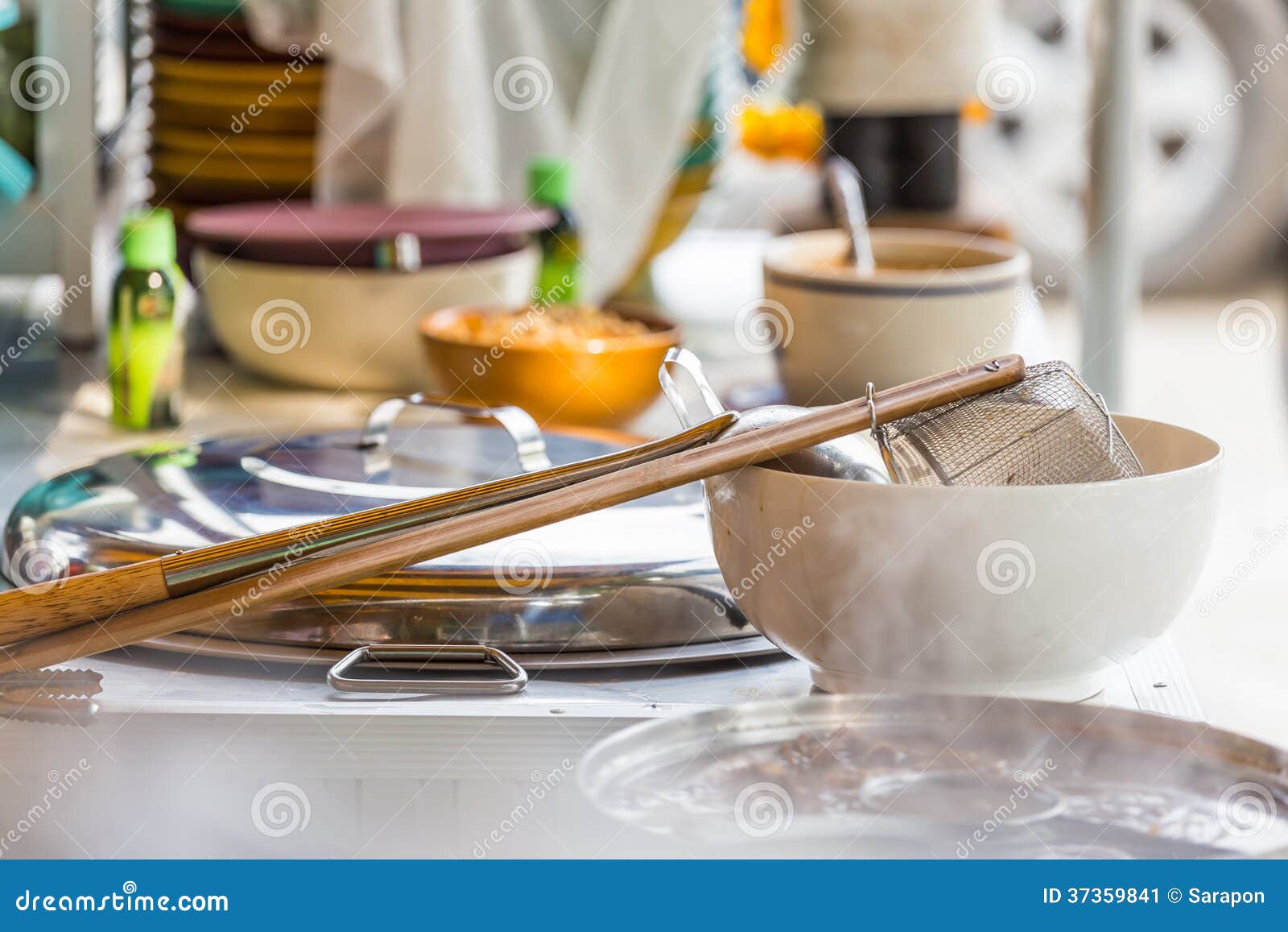 Traditional Steel Wire Mesh Noodle Strainer Stock Image - Image of ...