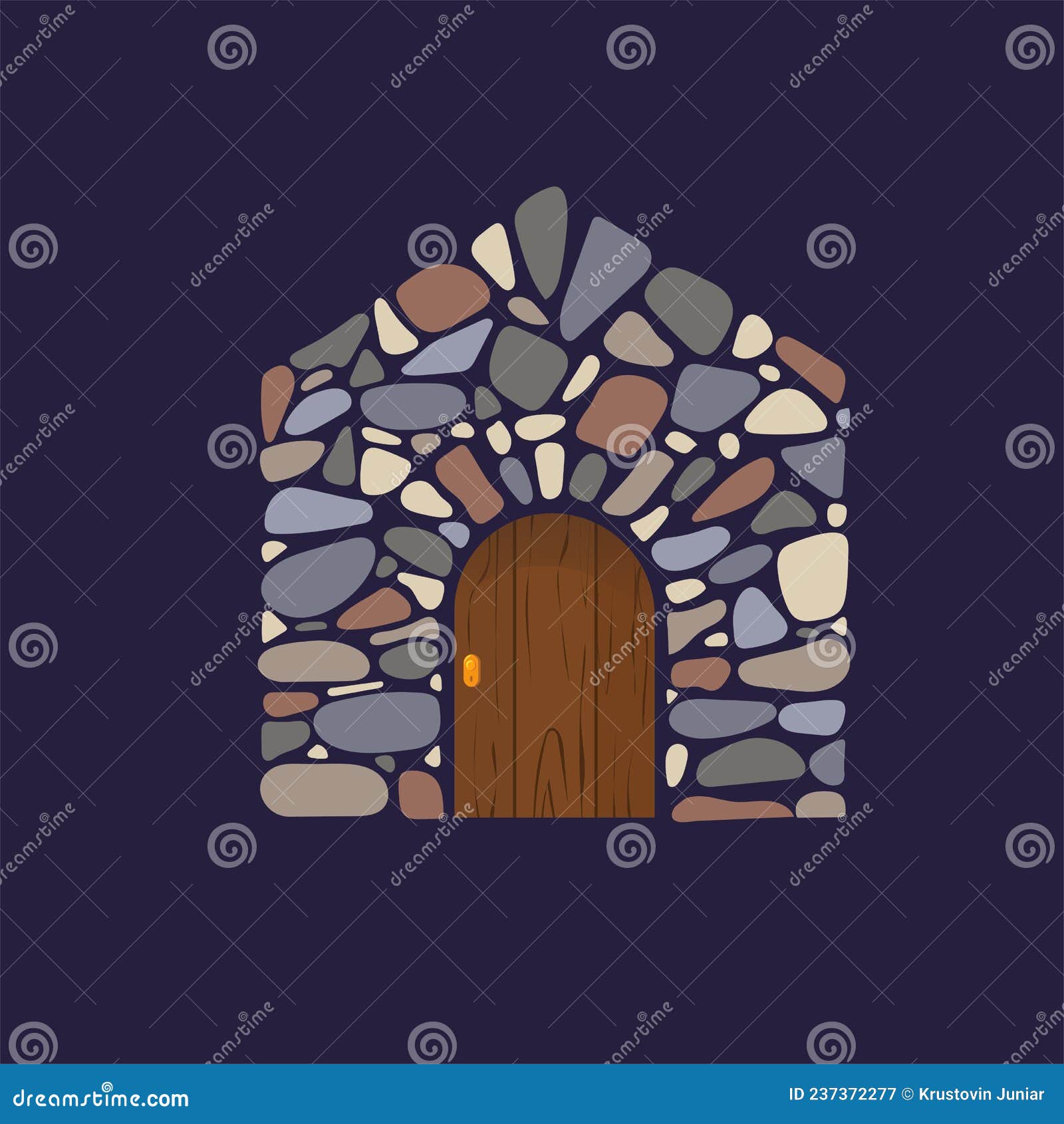 Traditional Stone House Vector Stock Vector - Illustration of exterior ...