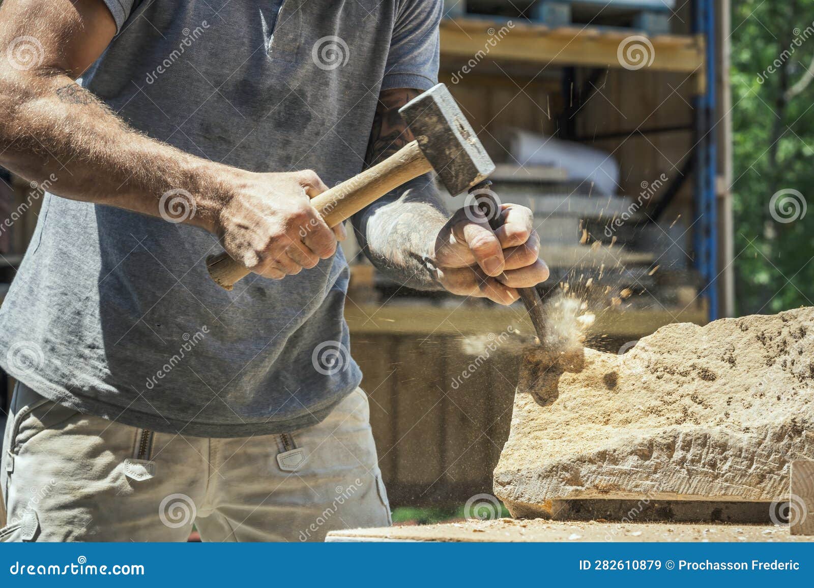 Traditional stonecutter stock image. Image of manual - 282610879