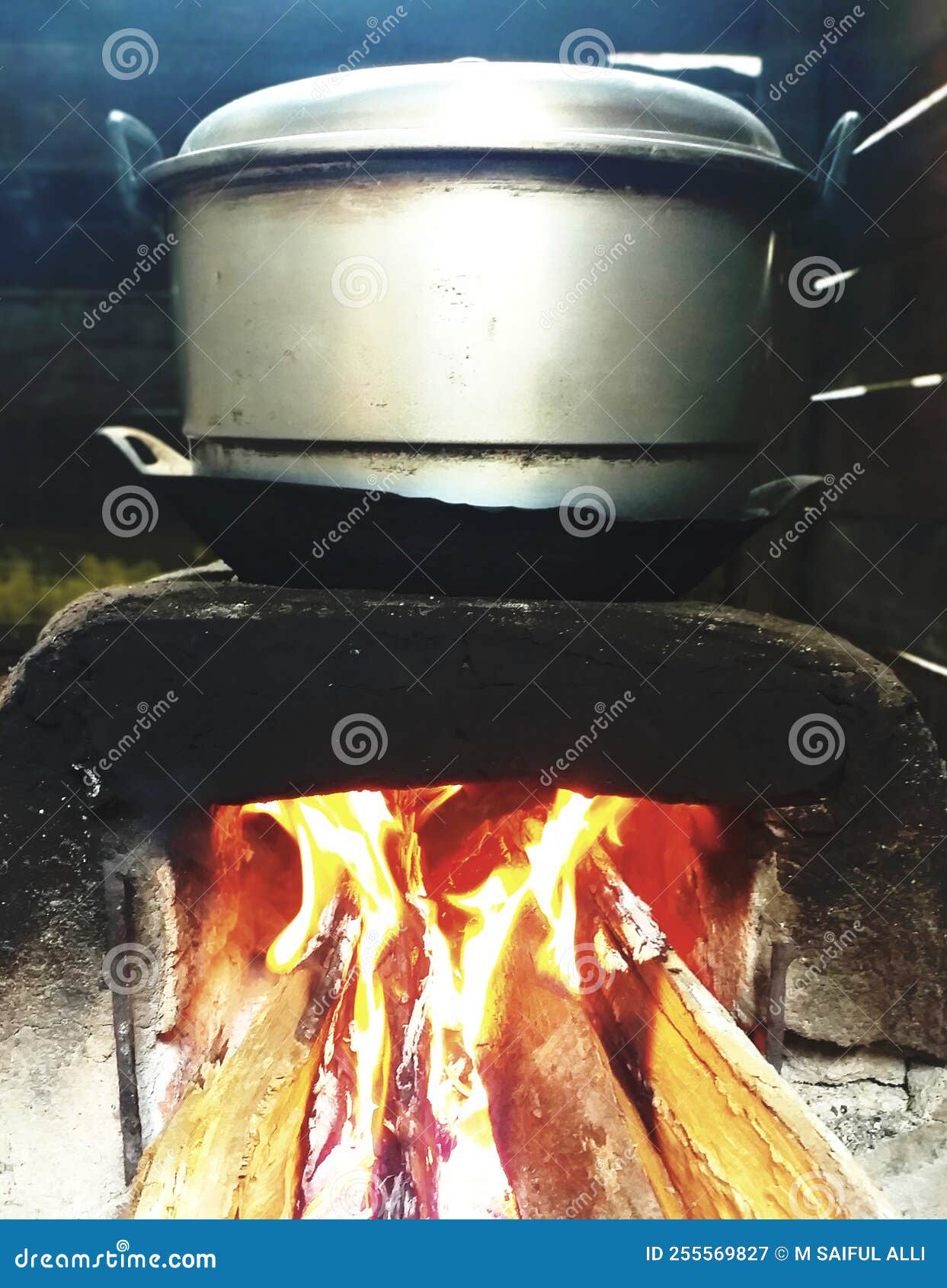 Traditional Stove for Cooking in the Village Using Firewood. Stock ...