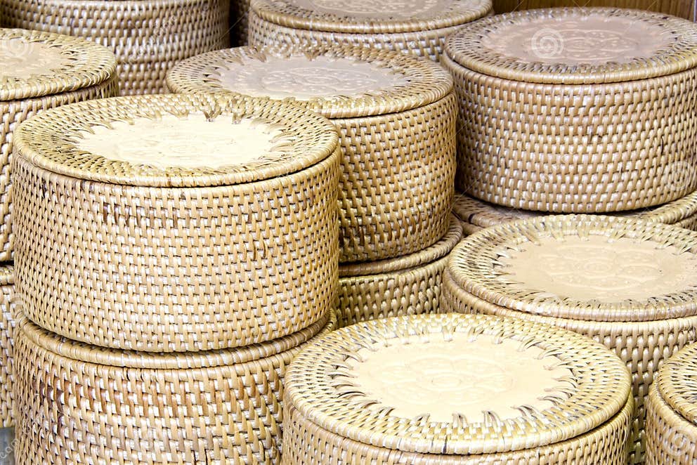 Traditional Straw Containers Stock Photo - Image of tribal, weaved: 1448342
