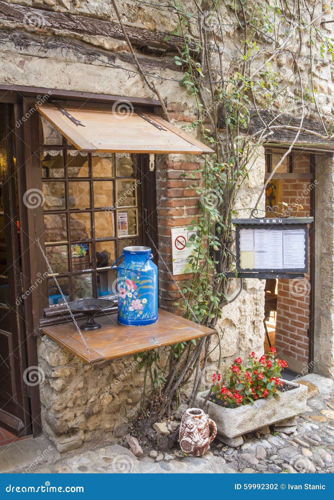 Traditional Street Restaurant at Medieval Village Perouges 2 Stock ...