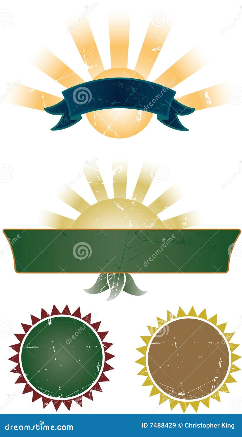 Traditional Style Banner and Stamps Collection Stock Vector ...