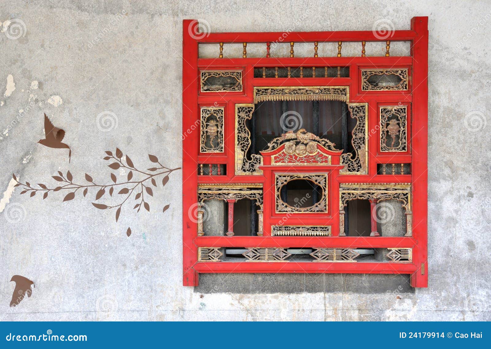 Traditional Style Window and Wall Drawing Stock Photo - Image of ...