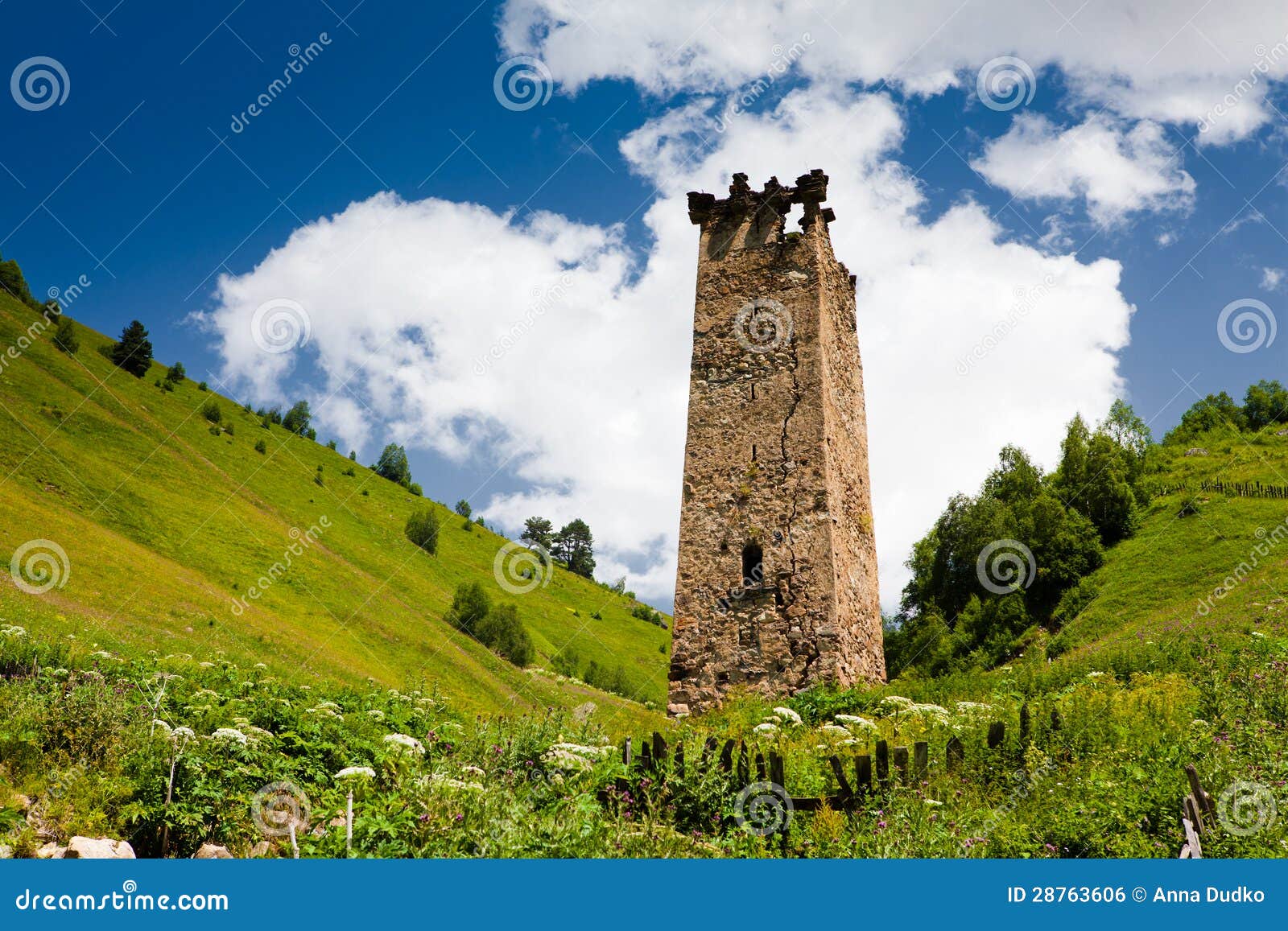 Traditional svan tower stock photo. Image of landscape - 28763606