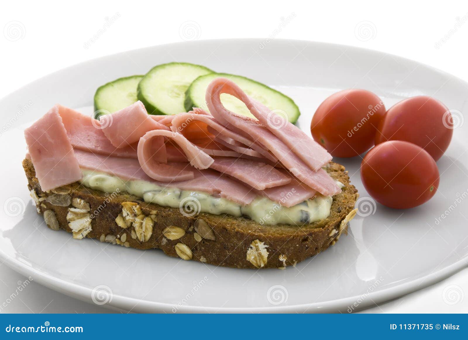 Traditional Swedish Bread Slice with Cucumber Sala Stock Image - Image ...