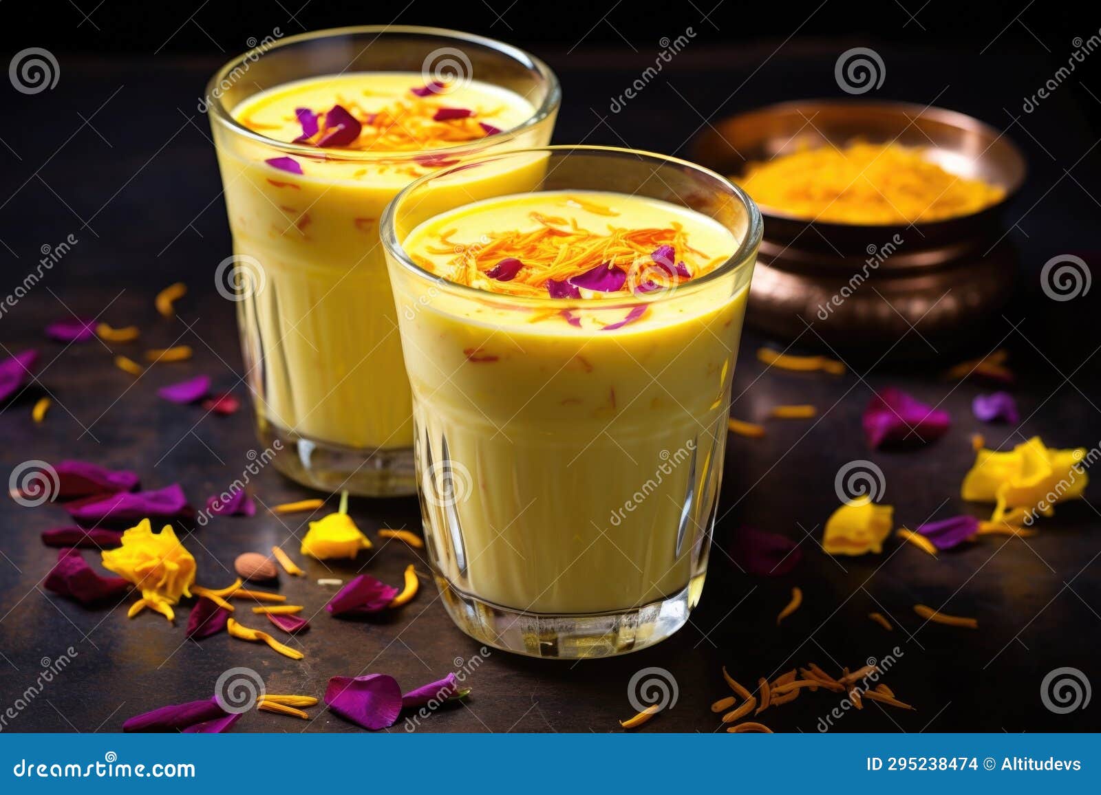 Traditional Sweet Lassi Adorned with Saffron Strands Stock Photo ...