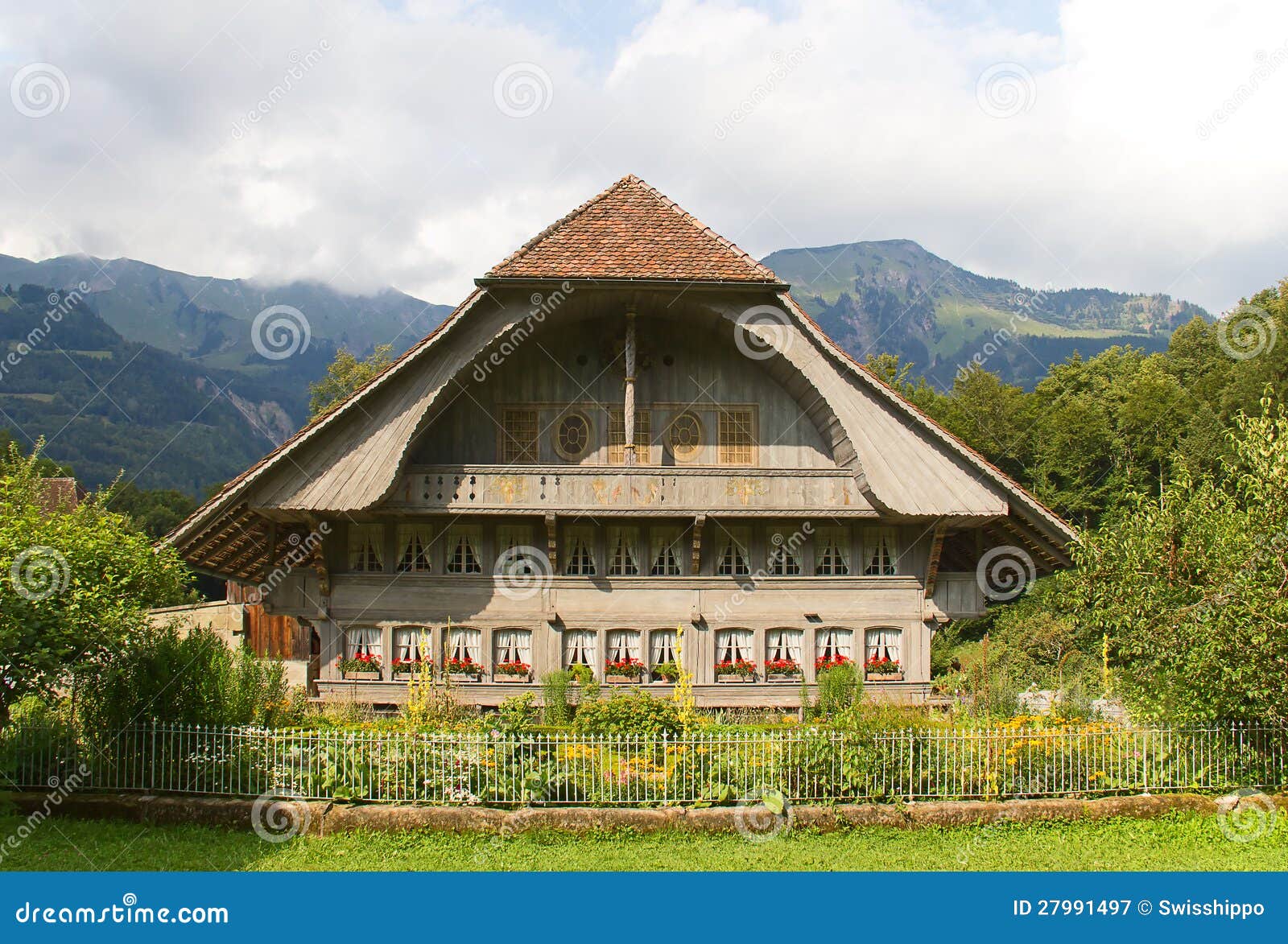 Traditional Swiss Farm House Stock Image - Image of traditional ...