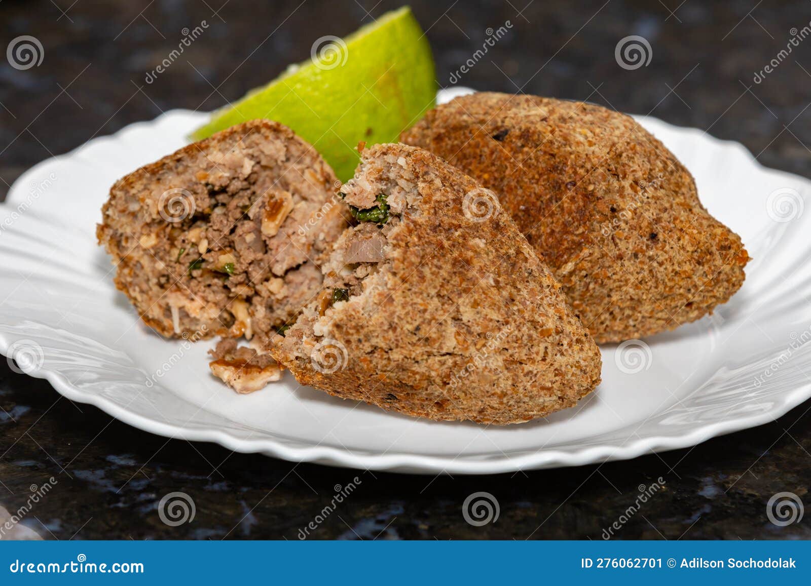 Traditional Syrian Lebanese Stuffed Kibbeh Stock Image - Image of ...