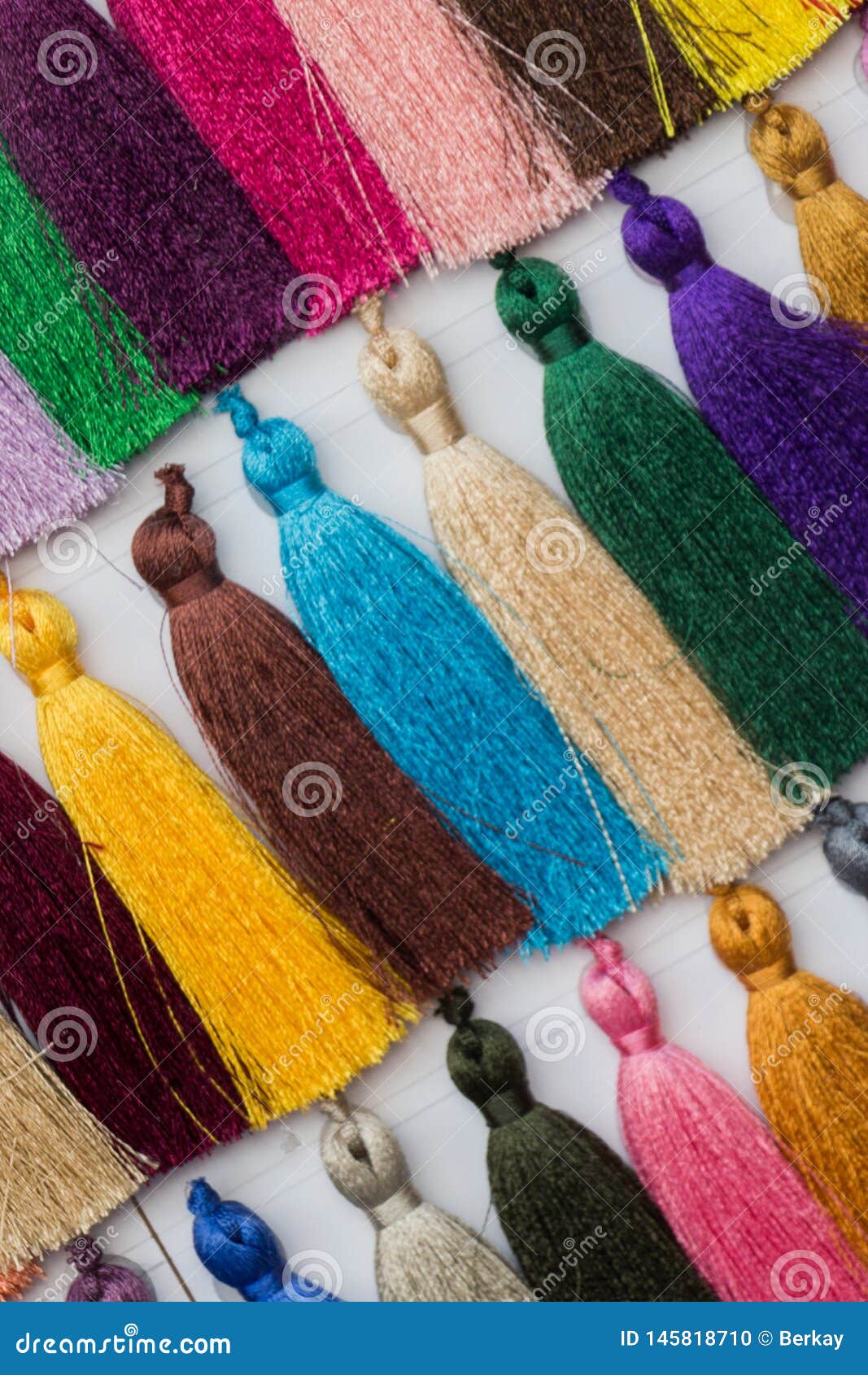 Traditional Tassels in Various Colors Stock Photo - Image of fabric ...