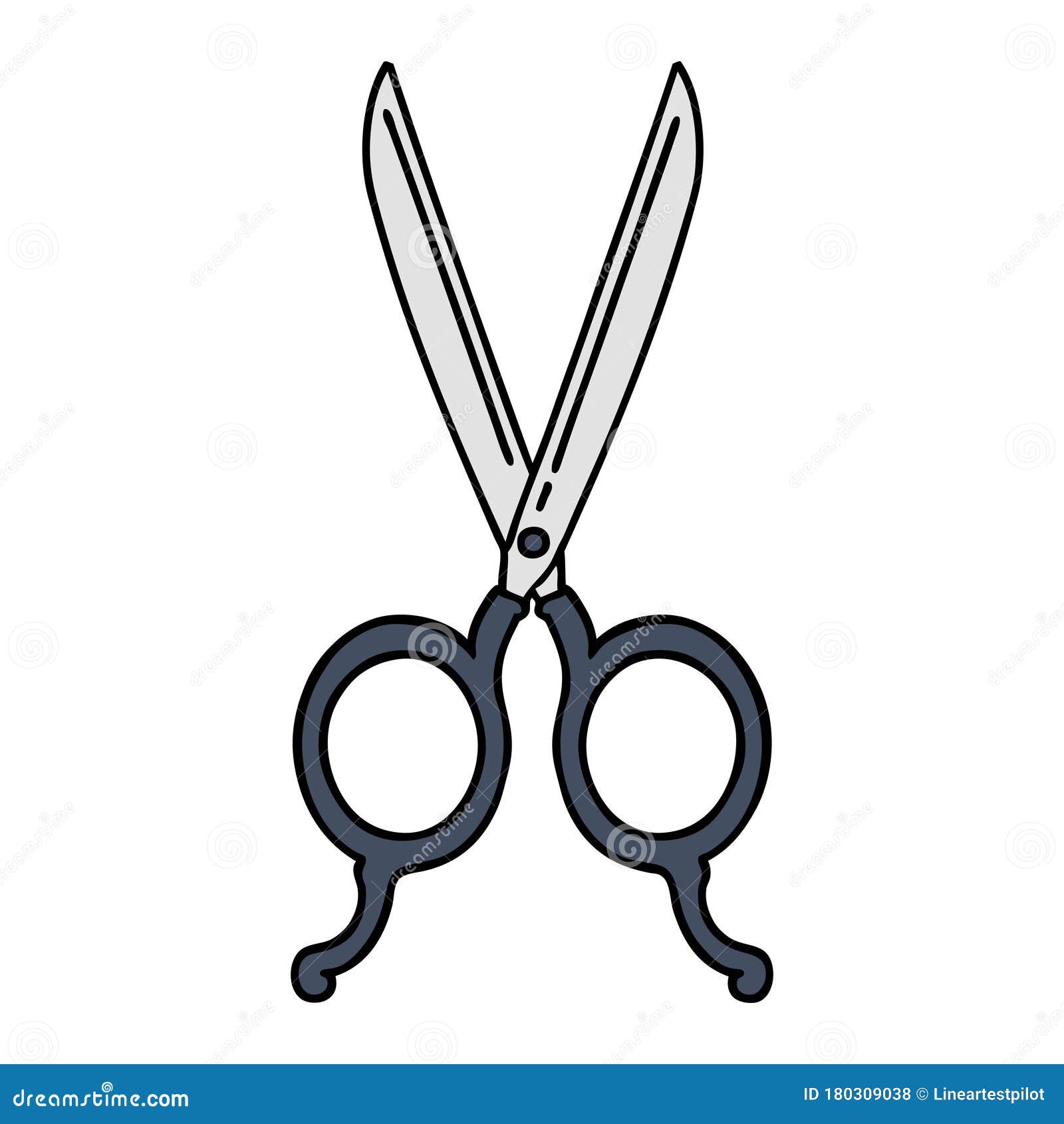 Traditional Tattoo of Barber Scissors Stock Vector - Illustration of ...
