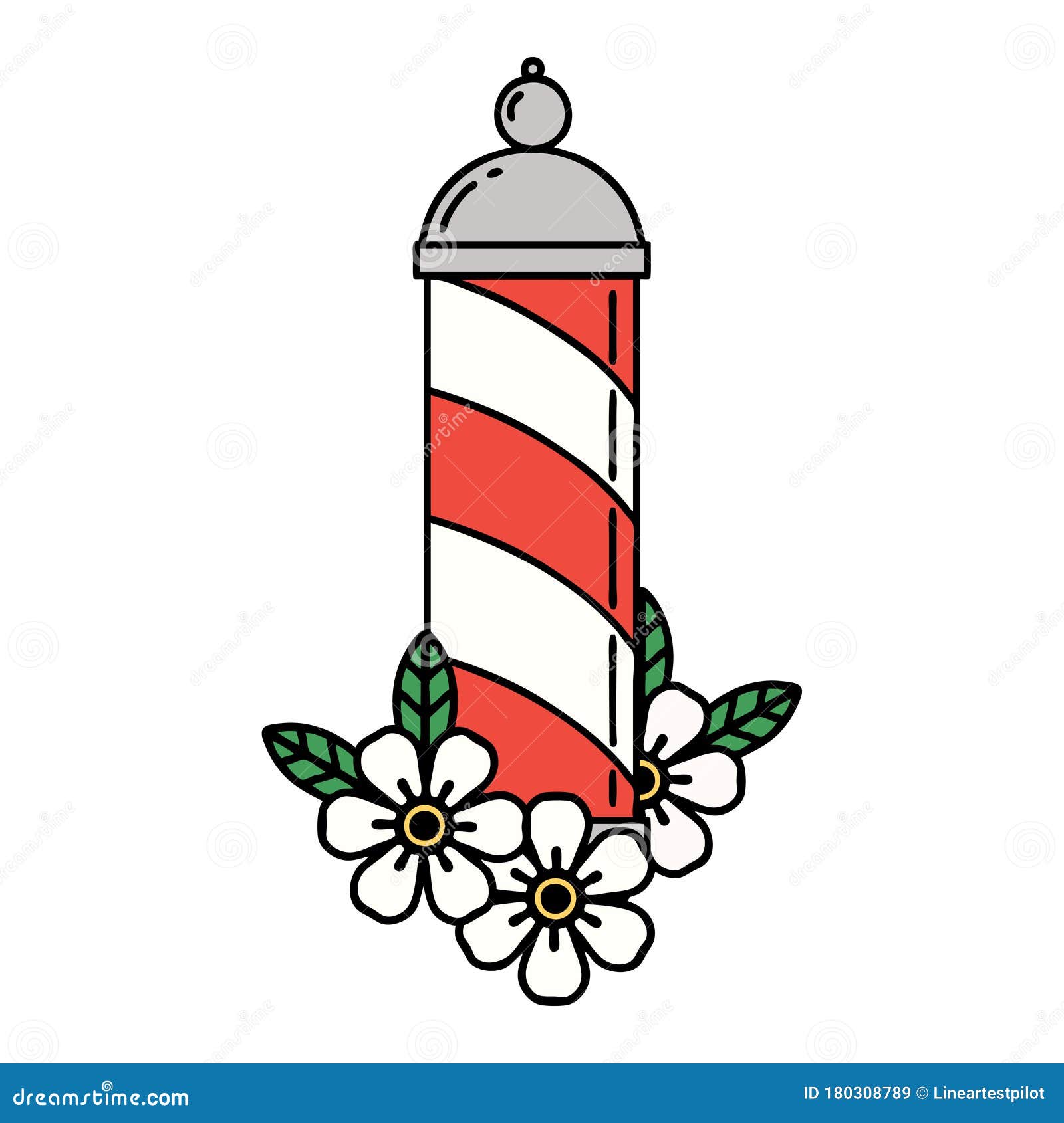 Barbers Pole. Outdoor Sign Used To Signify Work Place For Cutting ...