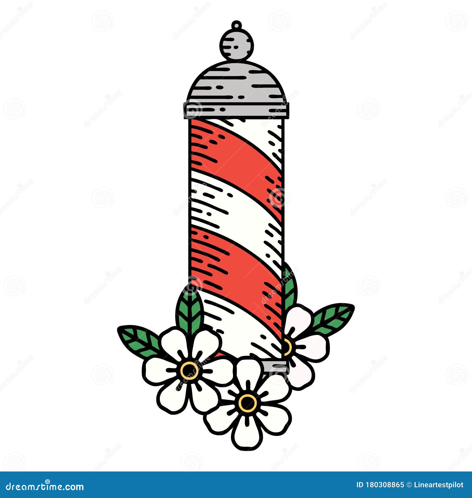 Barbers Pole. Outdoor Sign Used To Signify Work Place For Cutting ...