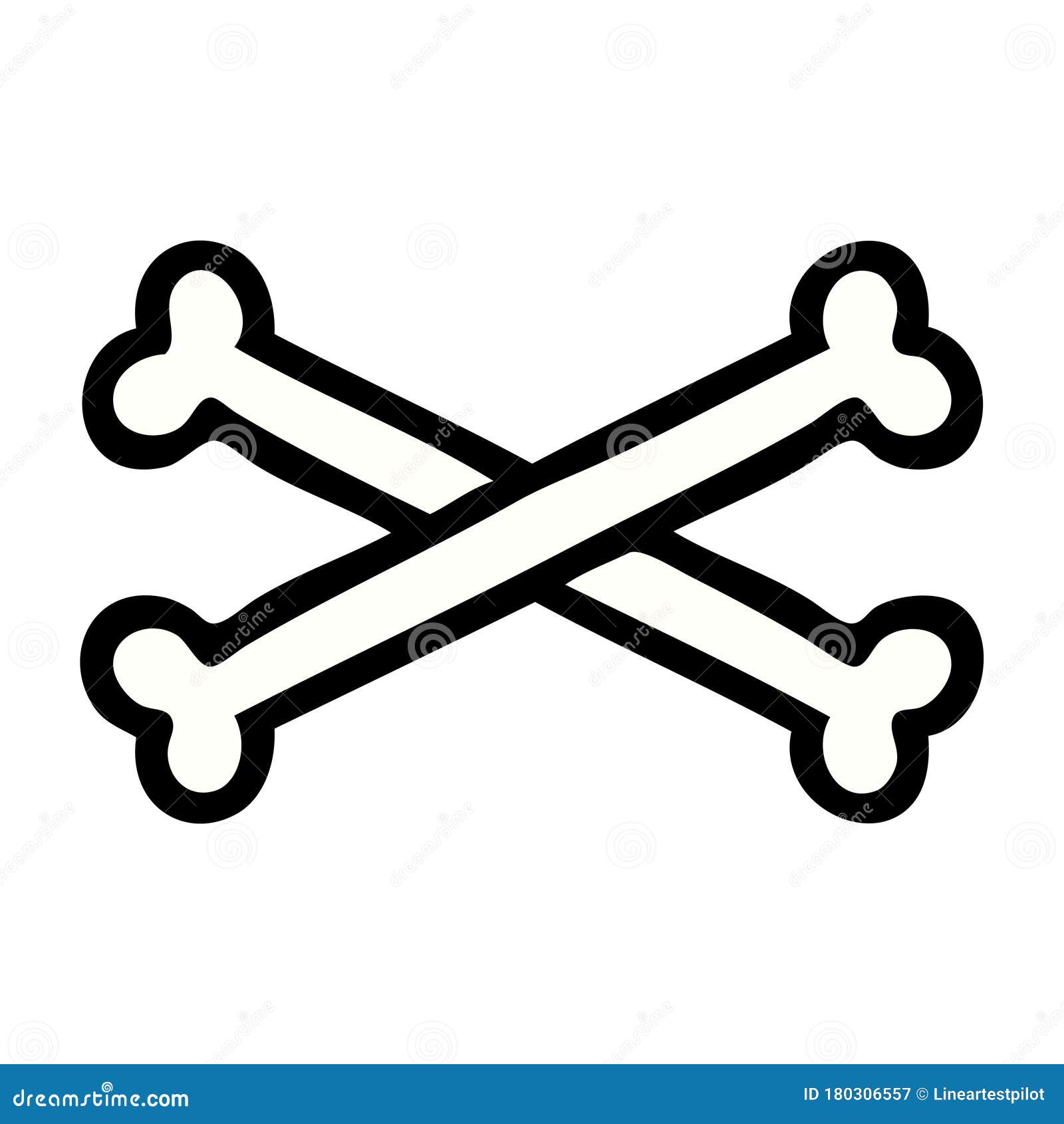 Traditional Tattoo of Cross Bones Stock Vector - Illustration of pirate ...
