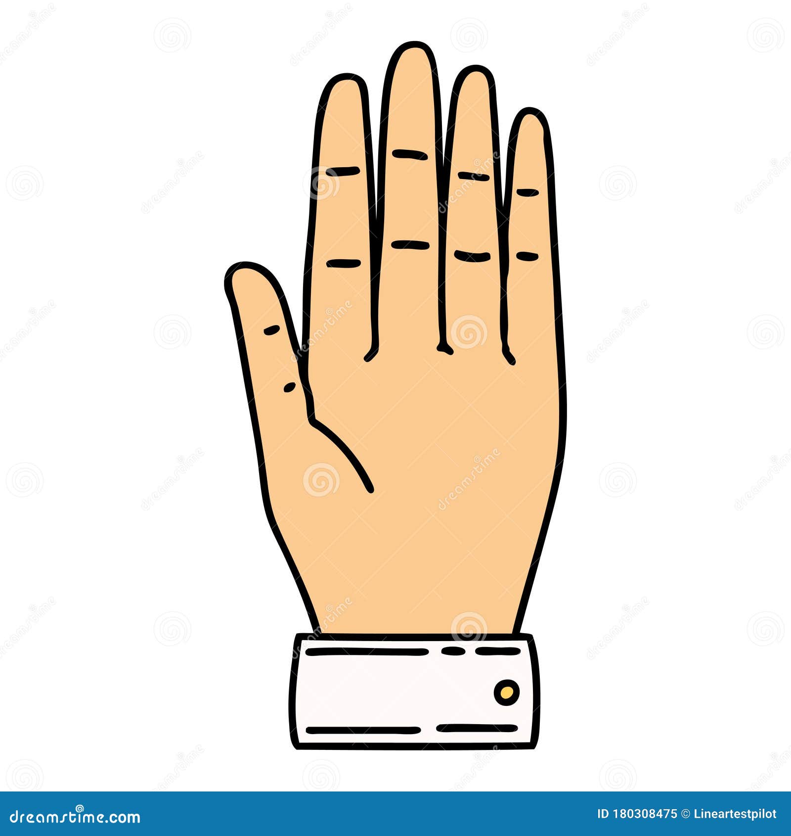 Traditional Tattoo of a Hand Stock Vector - Illustration of traditional ...