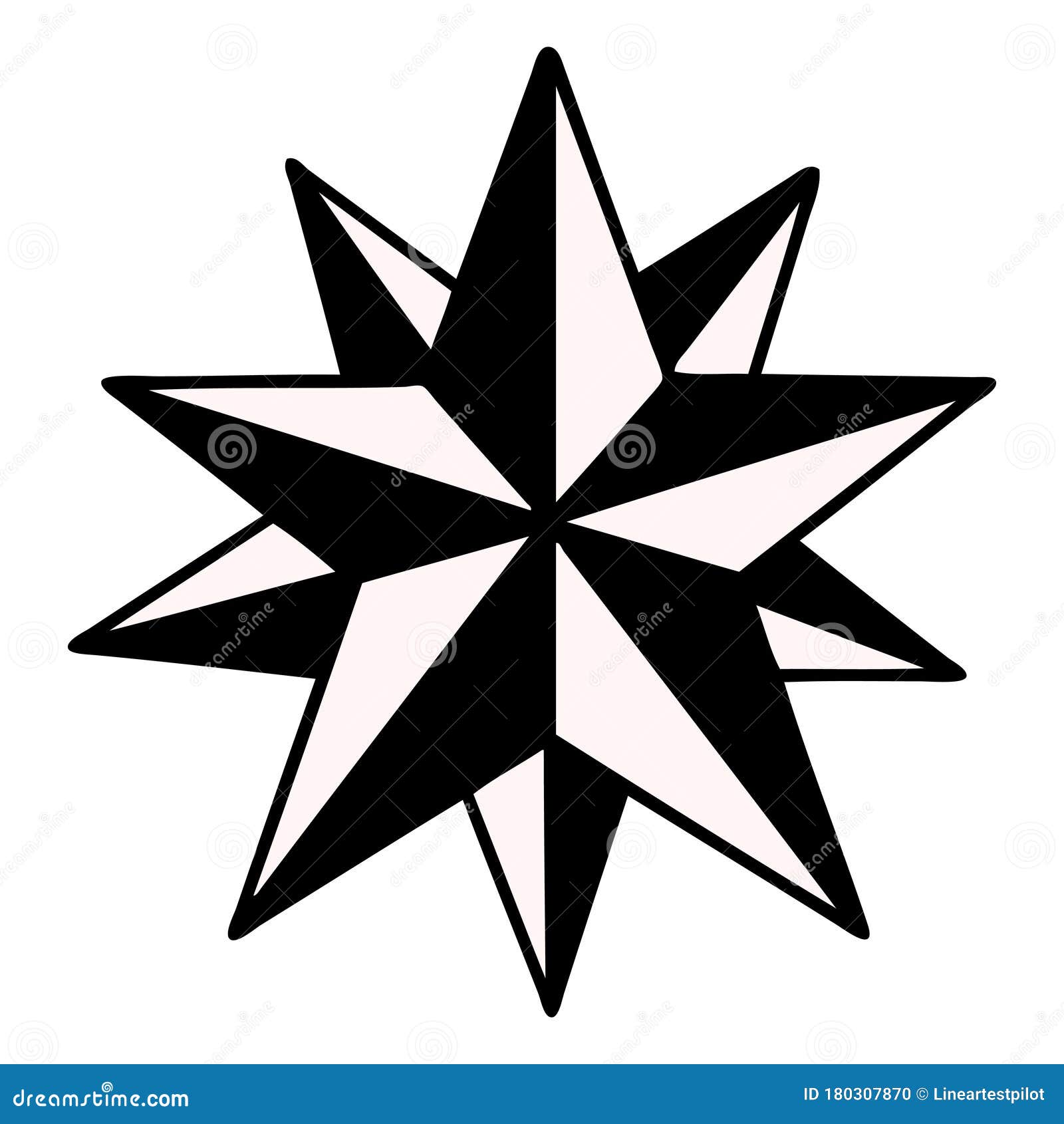 Traditional Tattoo of a Star Stock Vector - Illustration of tattoo ...
