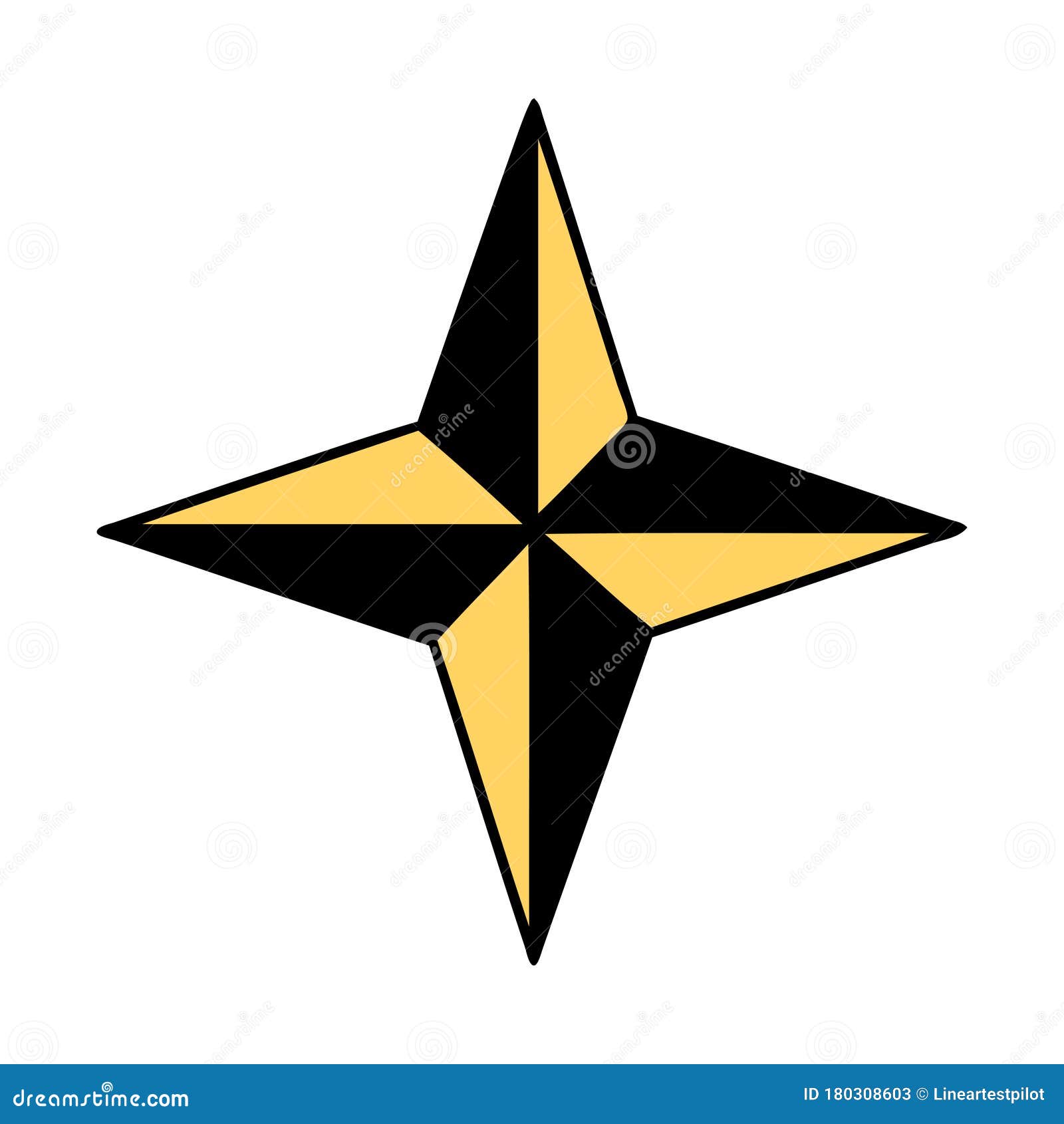Traditional Tattoo of a Star Stock Vector - Illustration of traditional ...