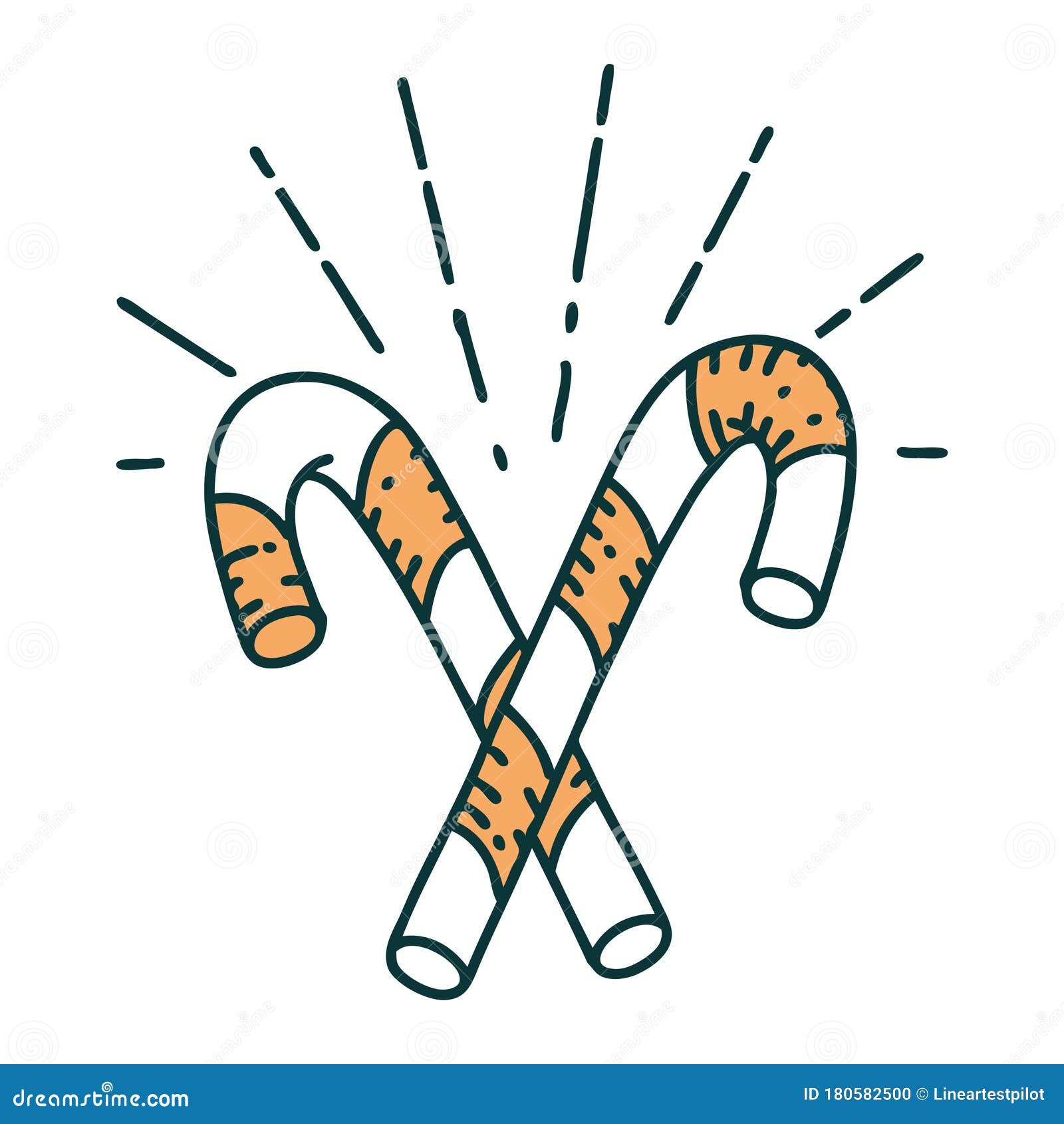 Traditional Tattoo Style Candy Canes Stock Vector - Illustration of ...