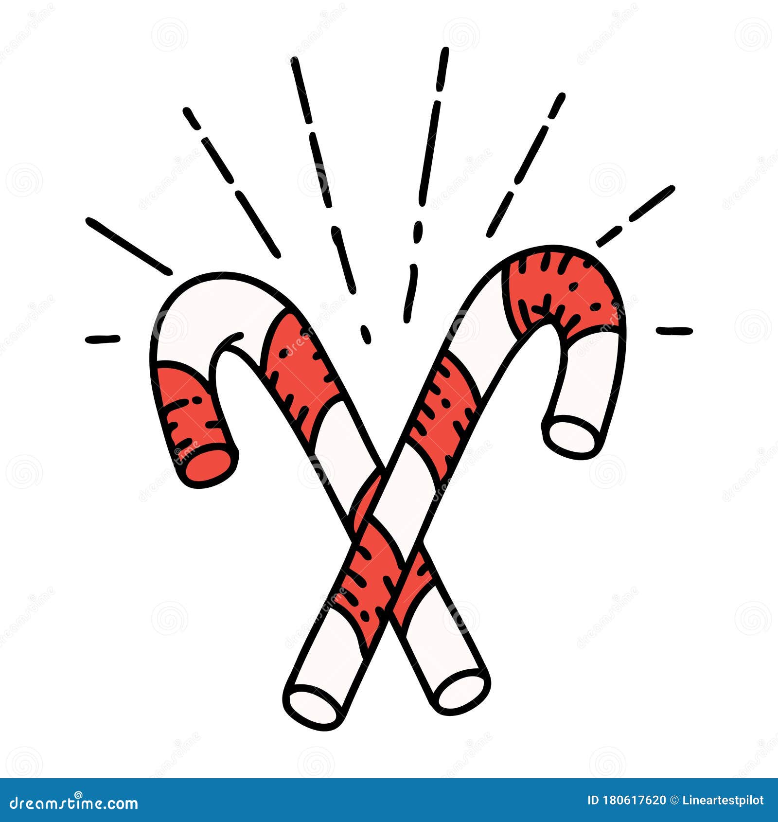Traditional Tattoo Style Candy Canes Stock Vector - Illustration of ...