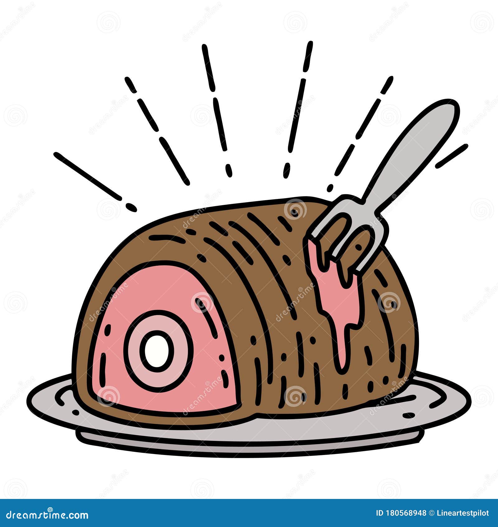 Traditional Tattoo Style Roast Beef Stock Vector - Illustration of icon ...