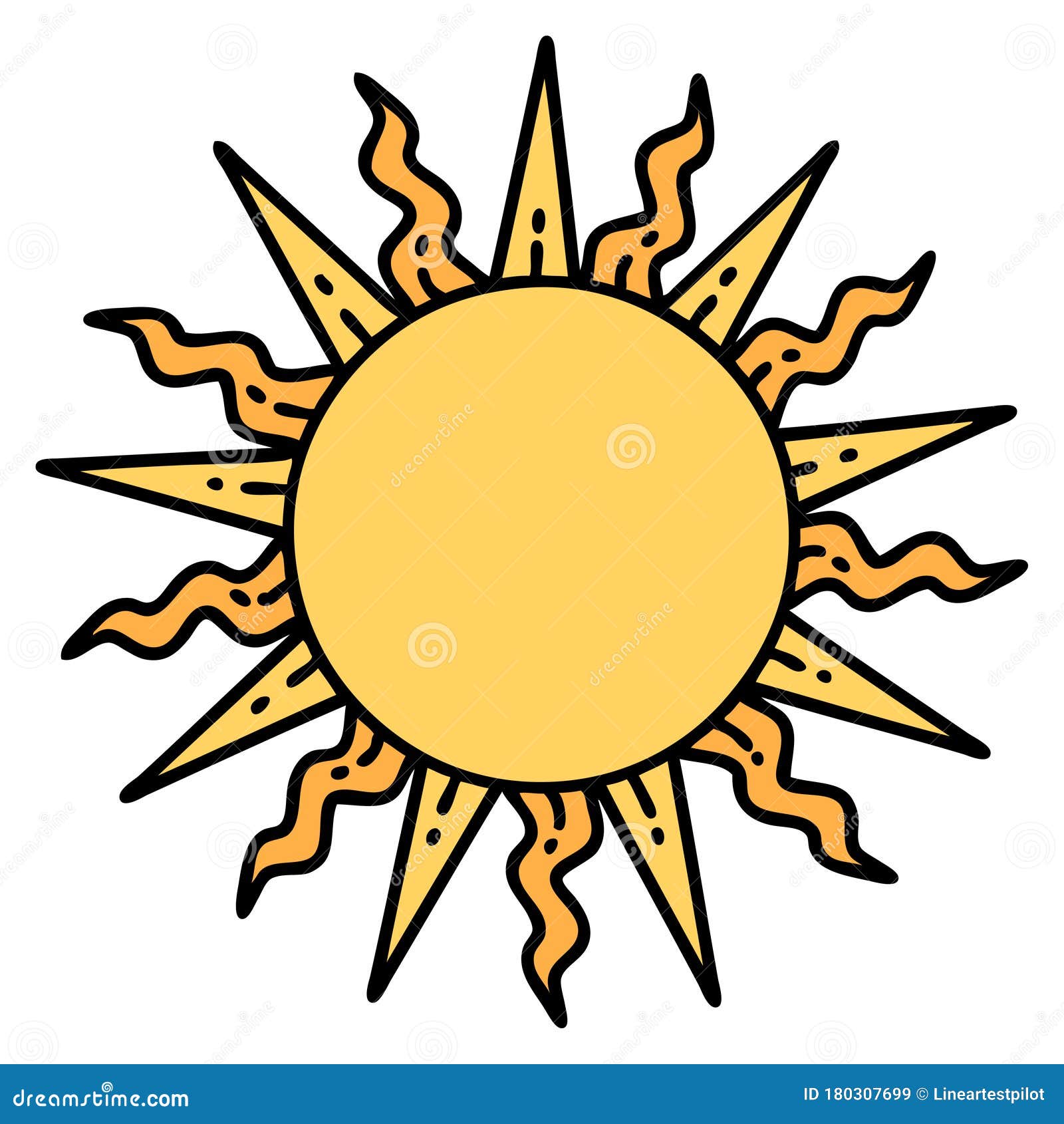 Traditional Tattoo of a Sun Stock Vector - Illustration of design ...