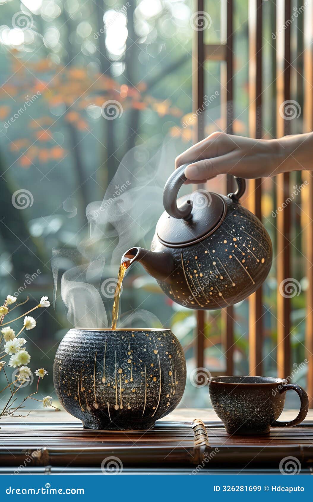 Traditional Tea Ceremony, Teapot Serving Tea in a Traditional Tale ...