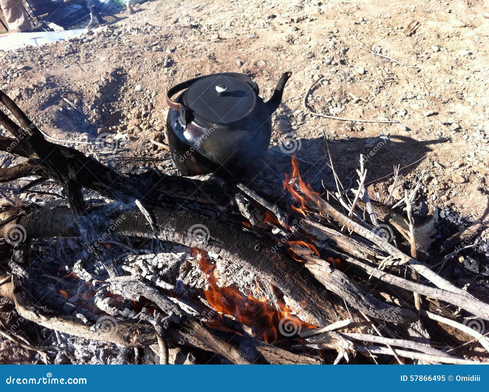 Traditional Tea Kettle on Fire Stock Image - Image of bright, dinner ...
