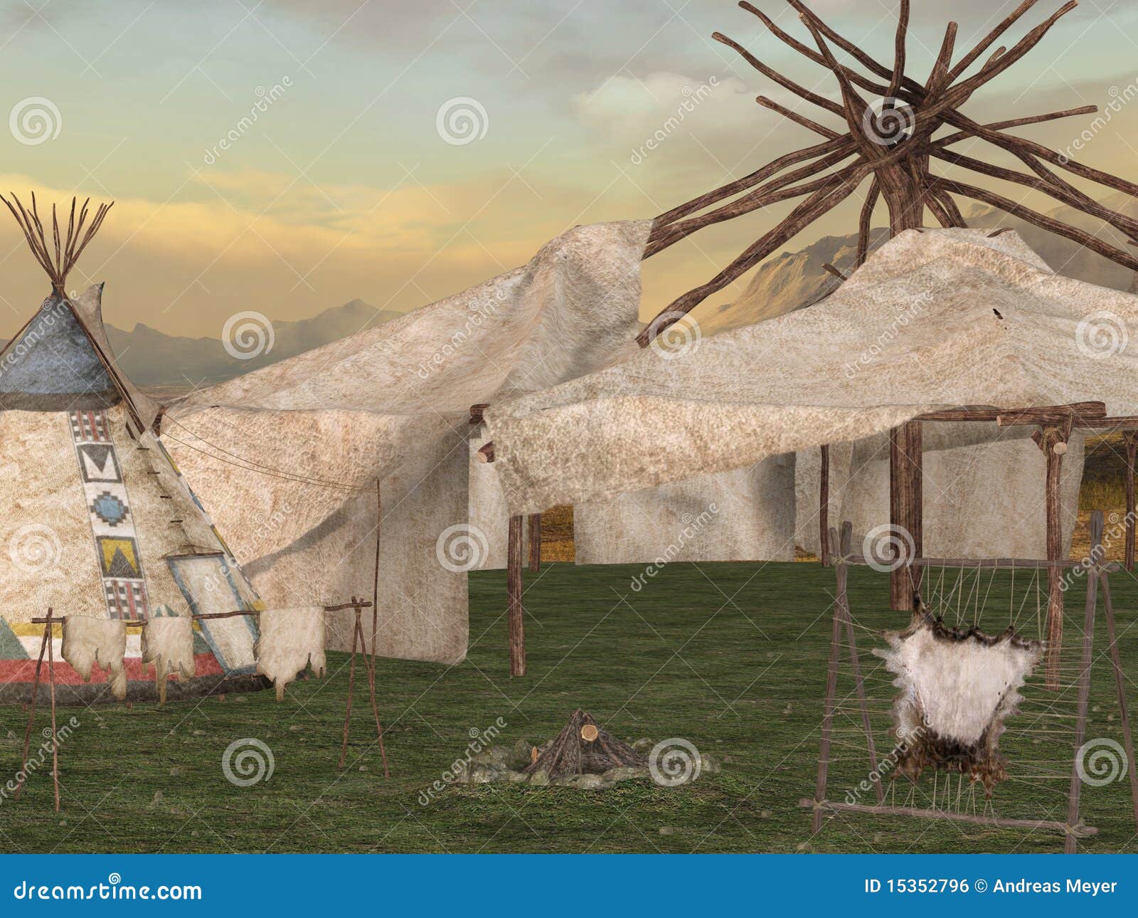 Traditional Teepee Village Stock Image | CartoonDealer.com #15352765