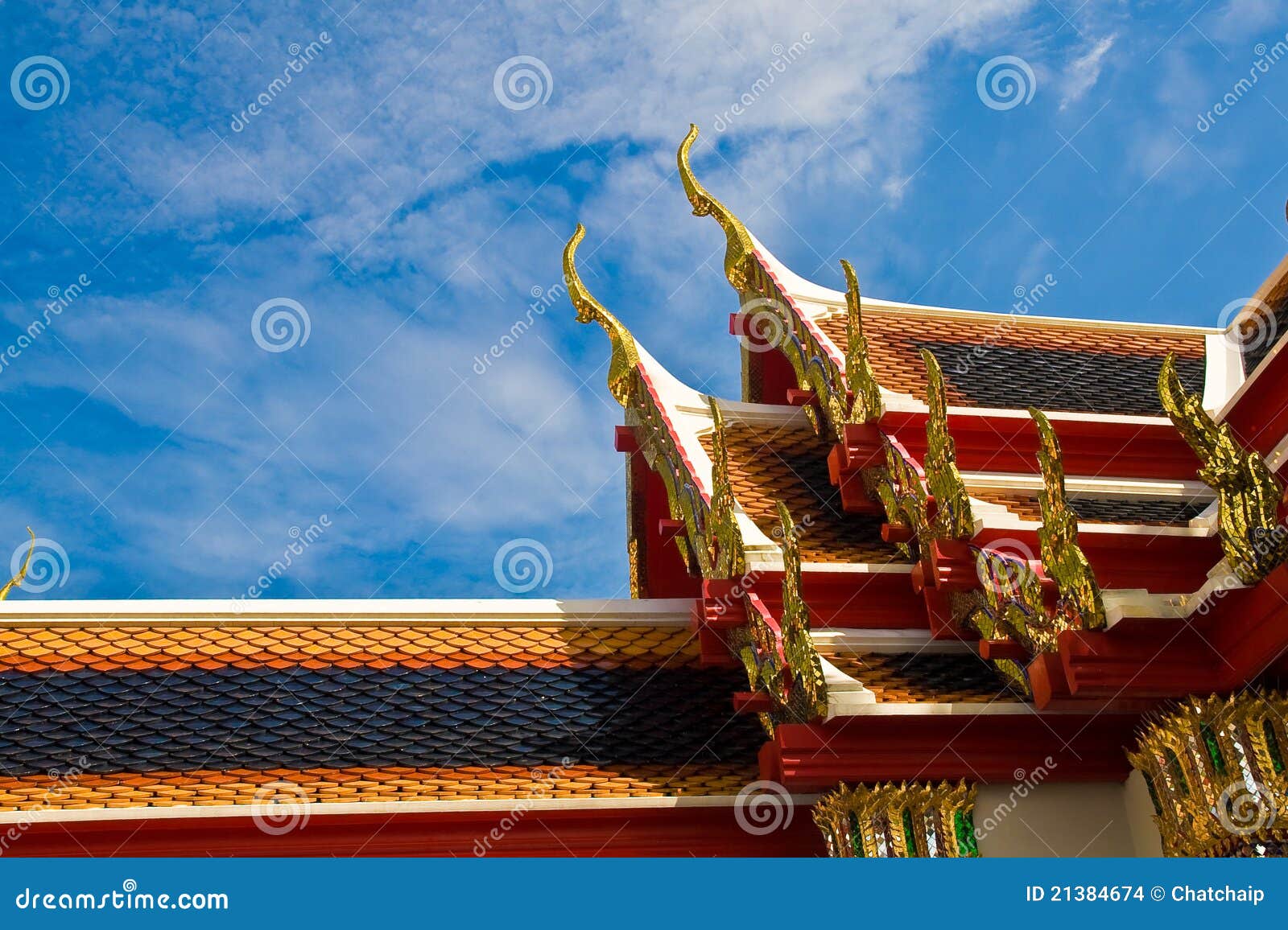 Traditional on Temple S Roof Stock Photo - Image of ancient, buddha ...
