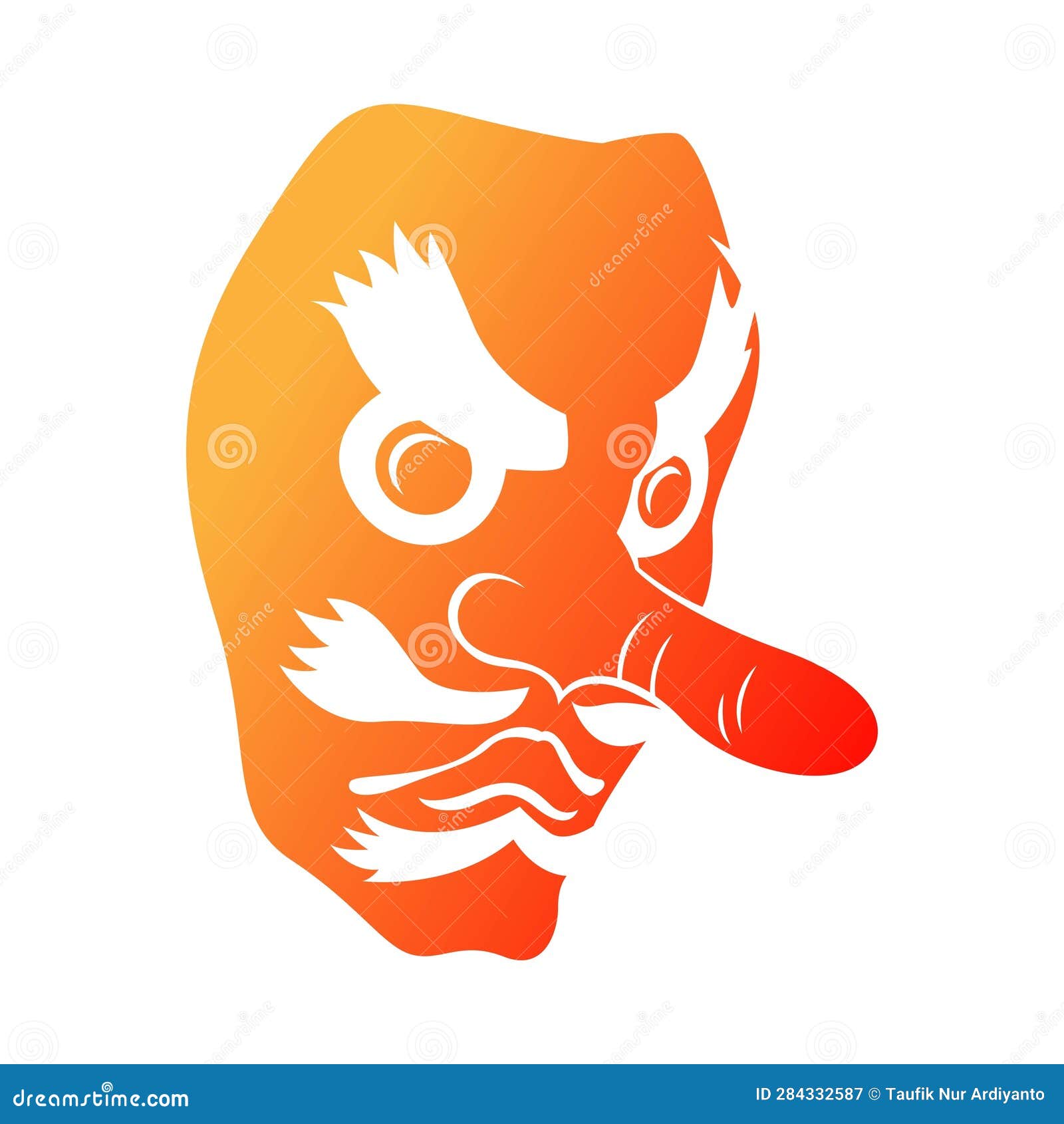 Traditional Tengu Mask Icon Stock Vector - Illustration of kabuki ...