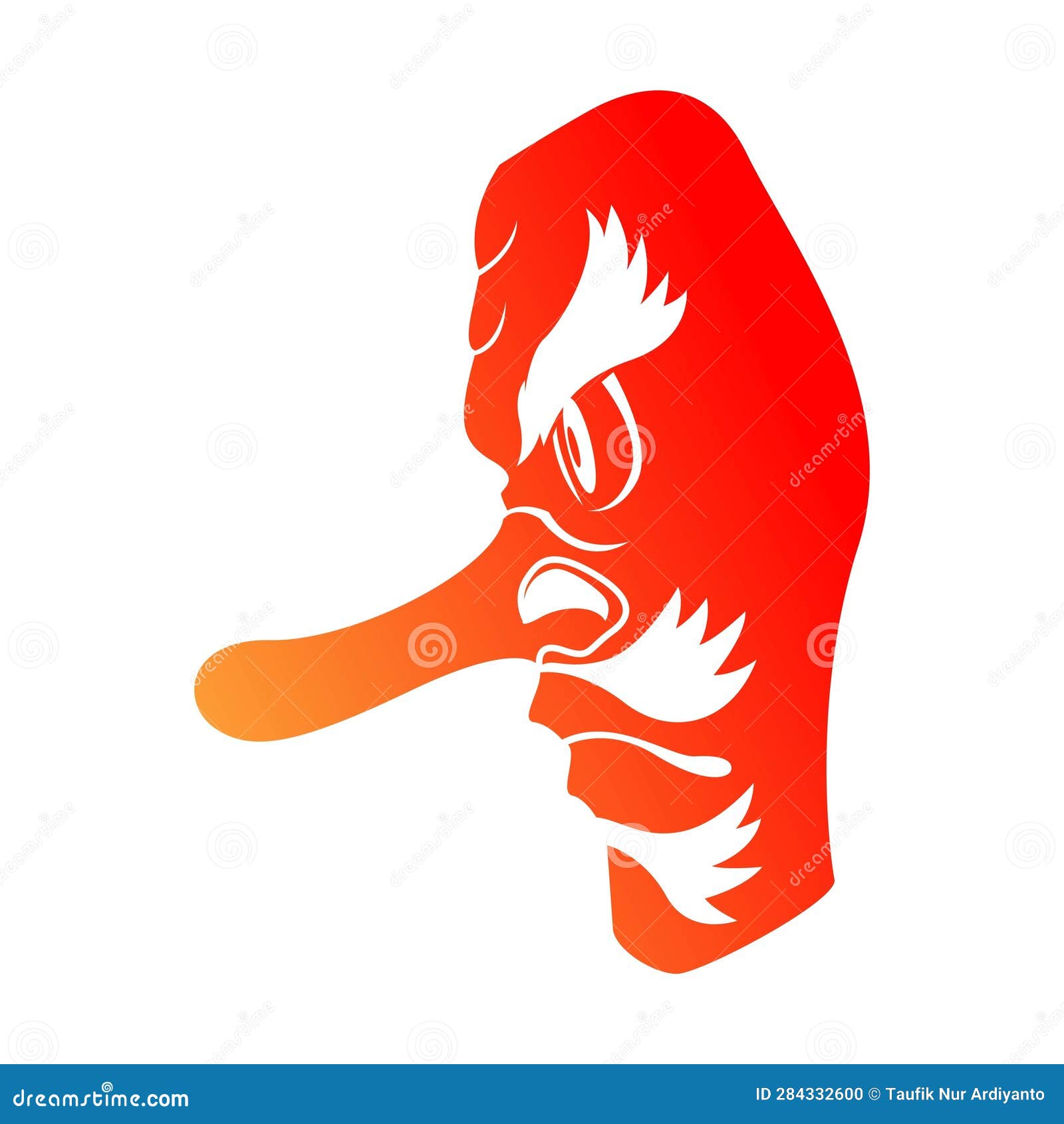 Traditional Tengu Mask Icon Stock Vector - Illustration of japan, demon ...