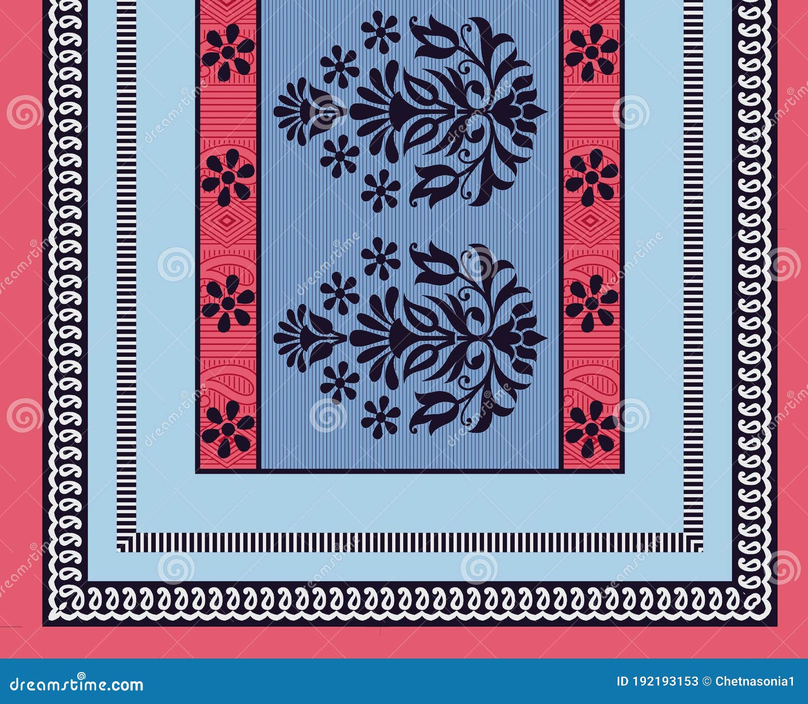 Traditional Textile Saree Design Decorative Pattern Background Stock ...