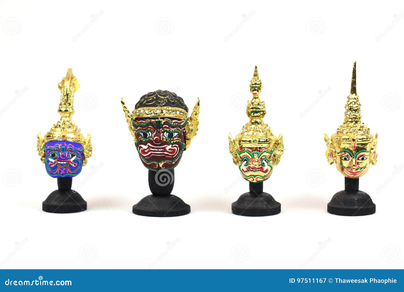 Traditional Thai Actor& X27;s Mask. Stock Image - Image of abstract ...