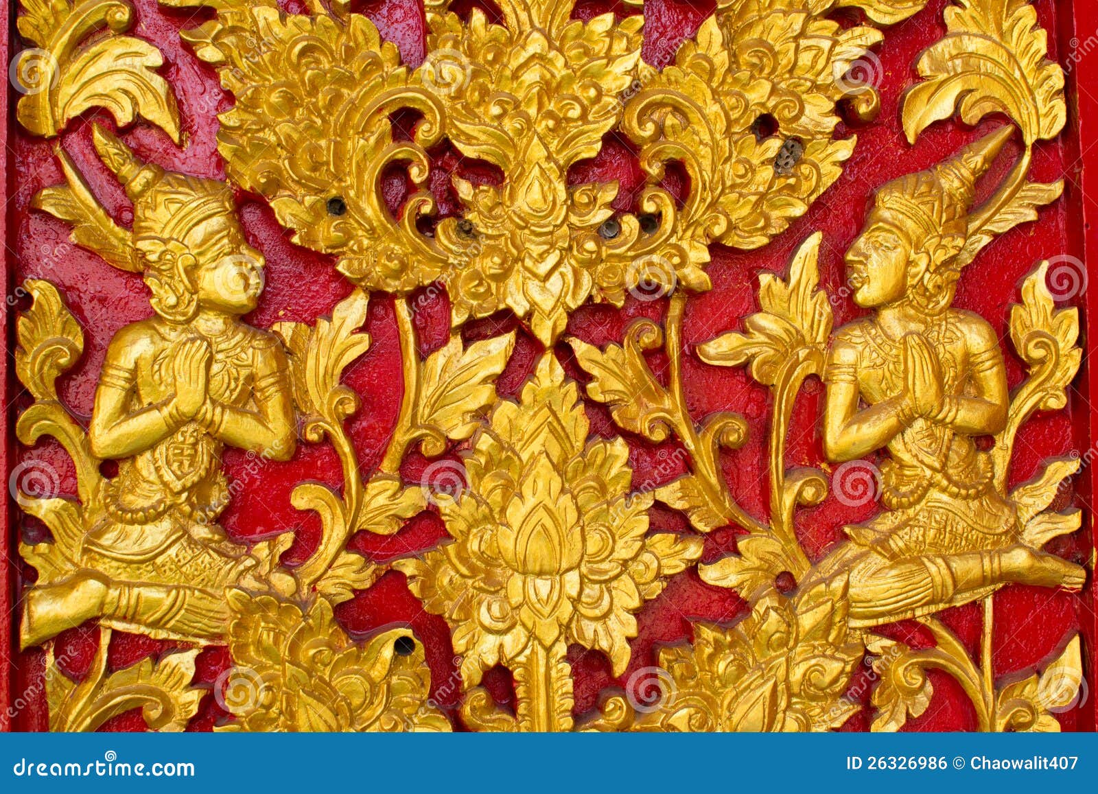 Traditional thai art stock photo. Image of buddhism, building - 26326986