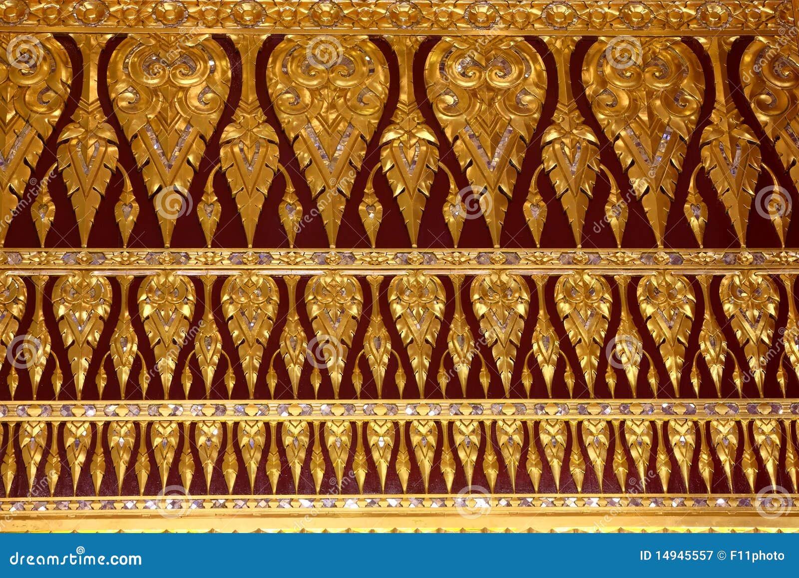 Traditional Thai Art on a Ceiling Stock Image - Image of gold, lacquer ...