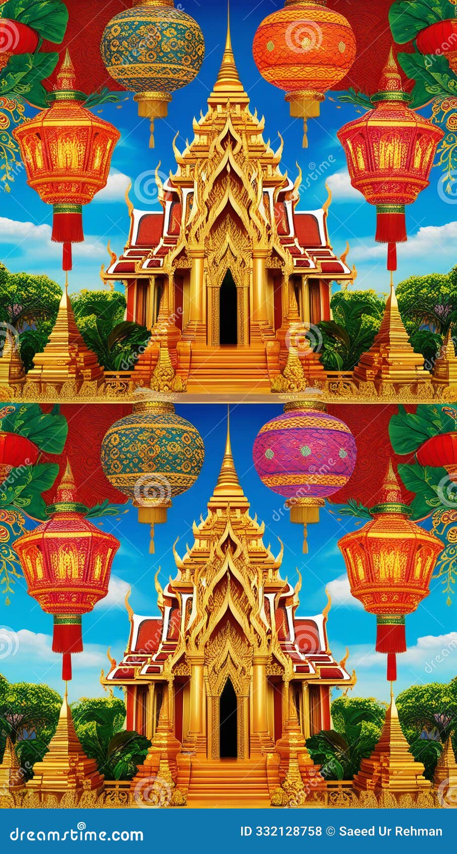 Traditional Thai Background with Cultural Elements for Graphic Design ...