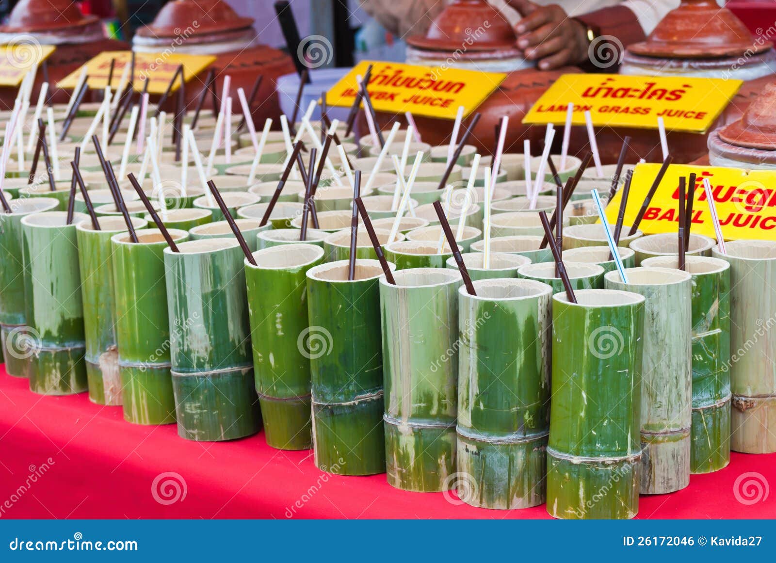 Traditional Thai Bamboo Tube. Stock Photo - Image of leaf, natural ...