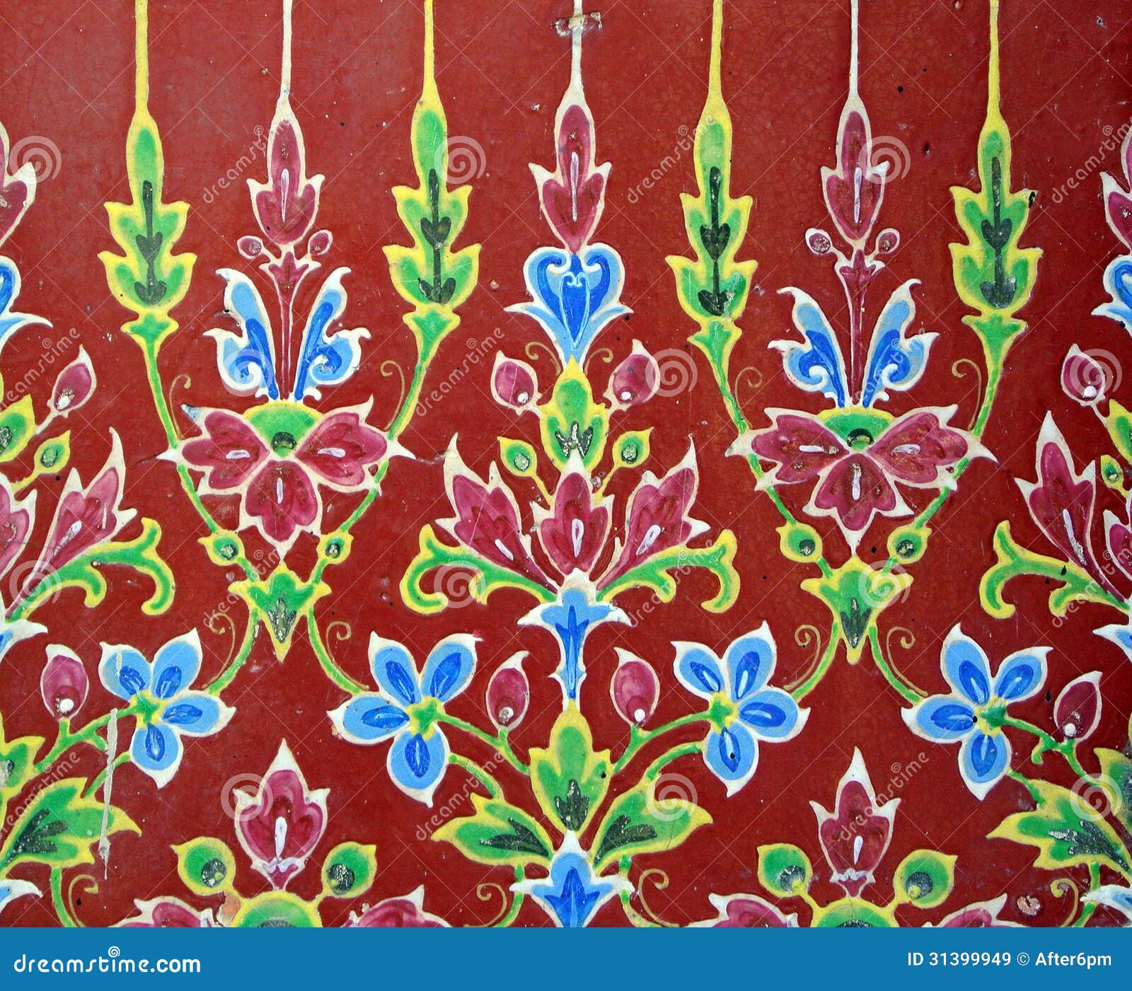 Traditional Thai Glazed Tiles Stock Image - Image of ceramics, artistic ...