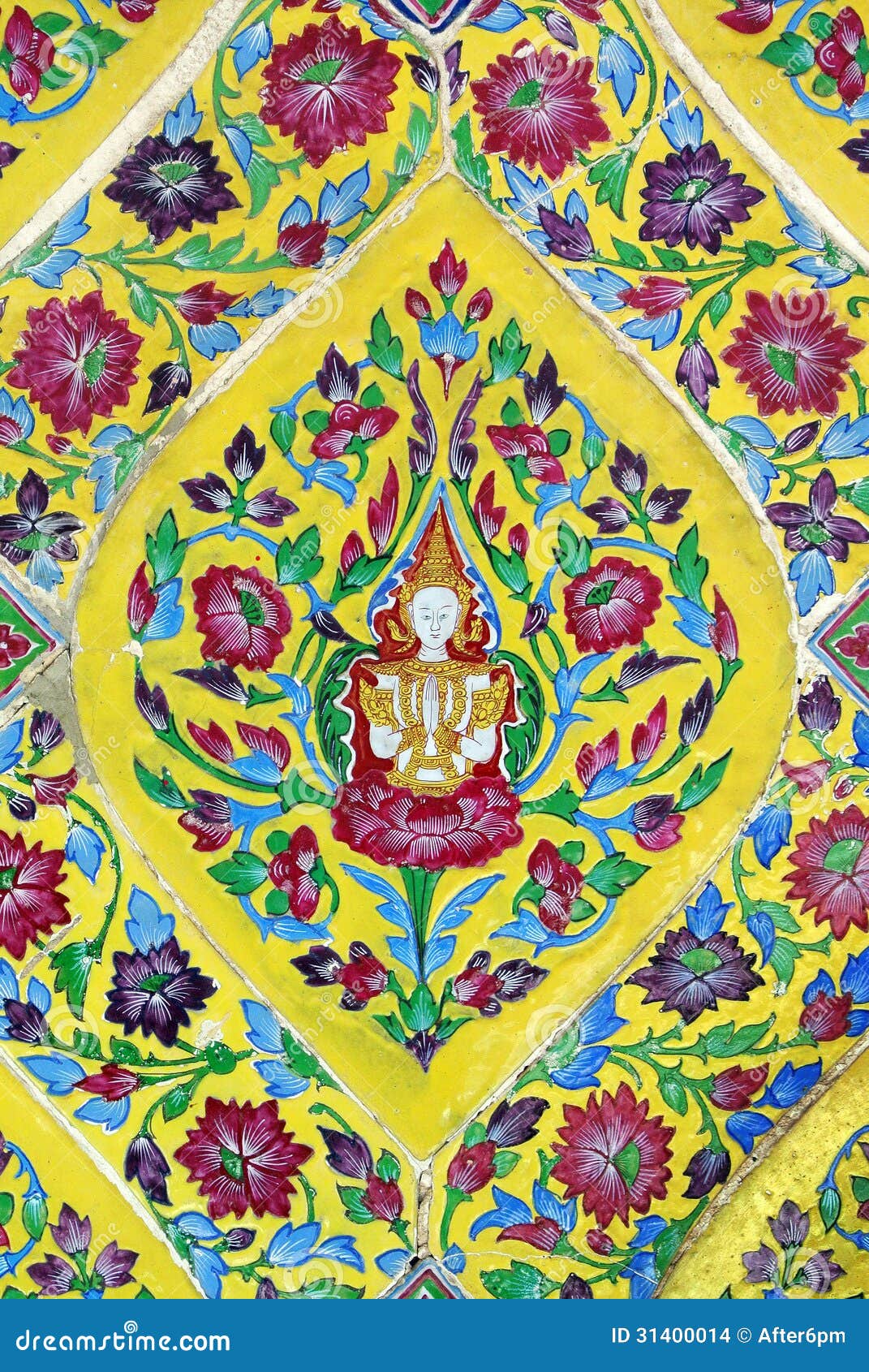 Traditional Thai Glazed Tiles Stock Photo - Image of detail, abstract ...