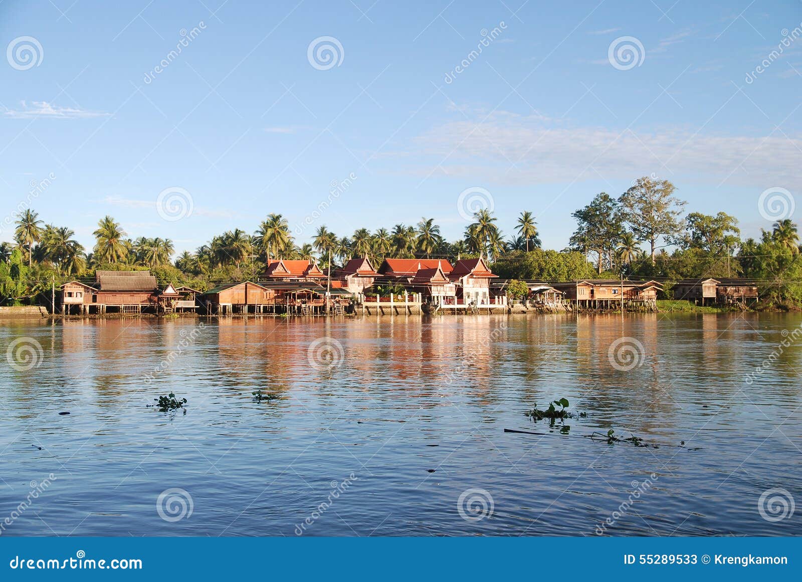 Traditional Thai House Riverside Editorial Stock Photo - Image of ...