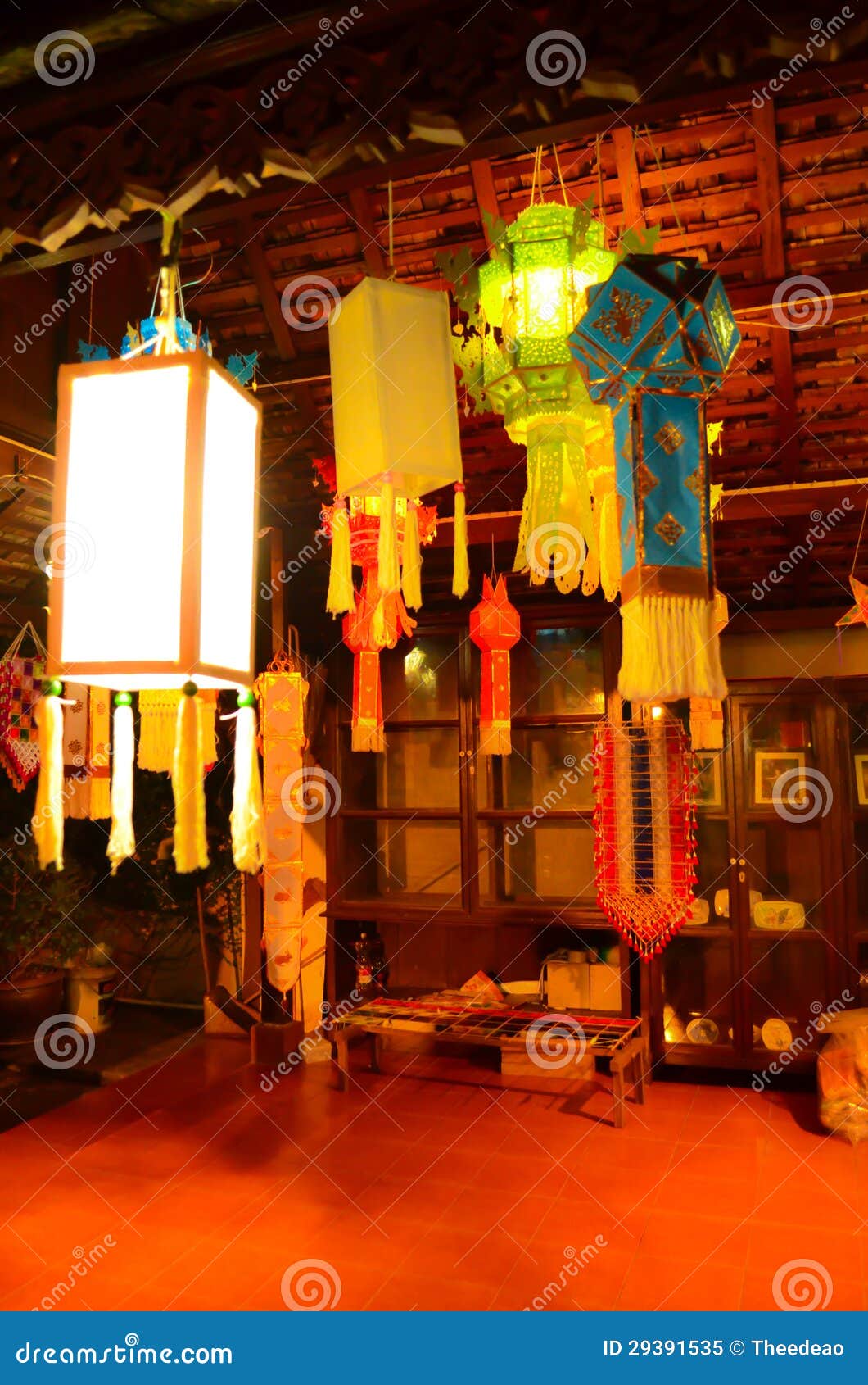 Traditional thai lamps stock image. Image of light, beauty - 29391535