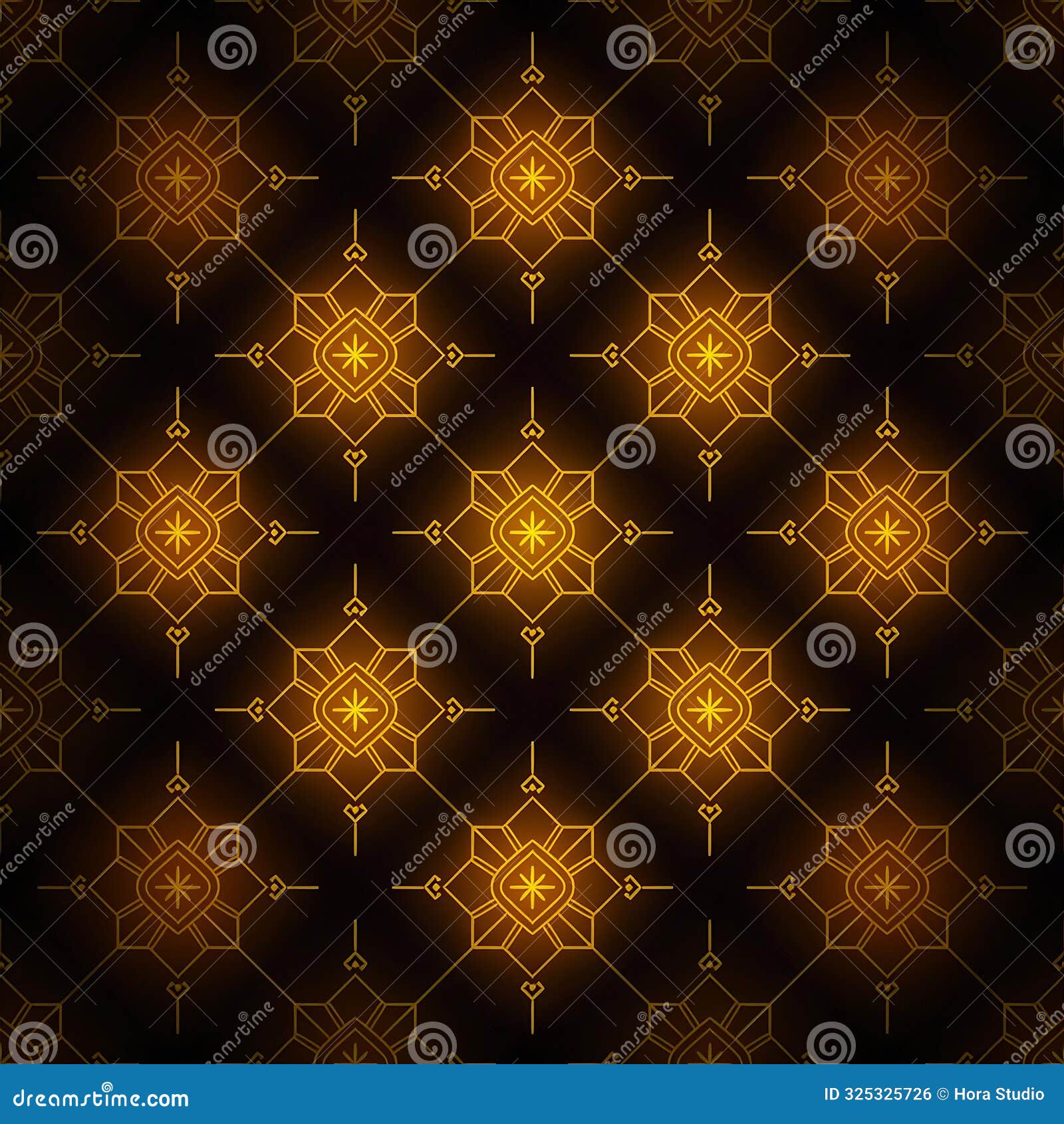Traditional Thai Neon Seamless Pattern Stock Illustration ...